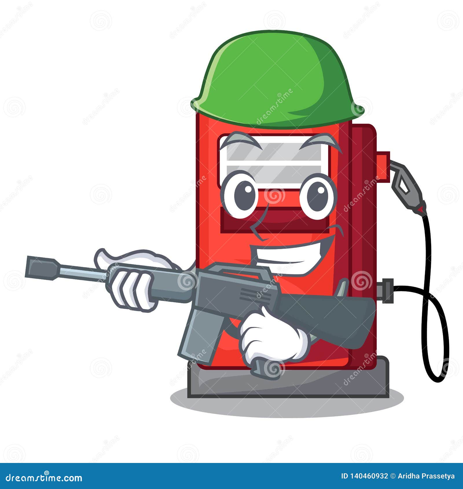 Army Gosoline Pump in the Character Form Stock Vector - Illustration of ...