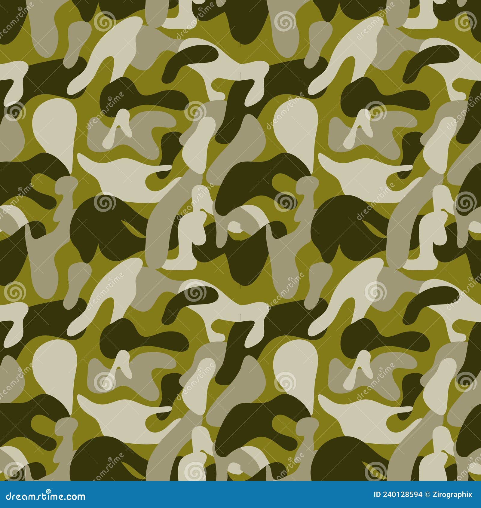 Army Green Camouflage Seamless Pattern Vector Art Stock Vector ...