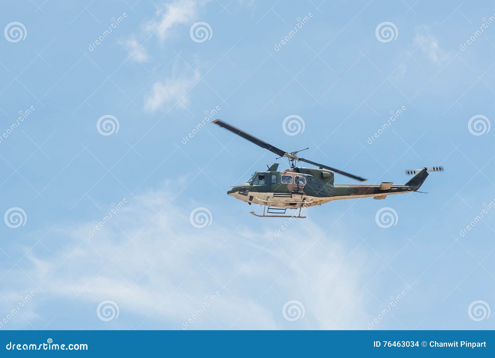Army Helicopter on Blue Sky Stock Photo - Image of helicopter ...