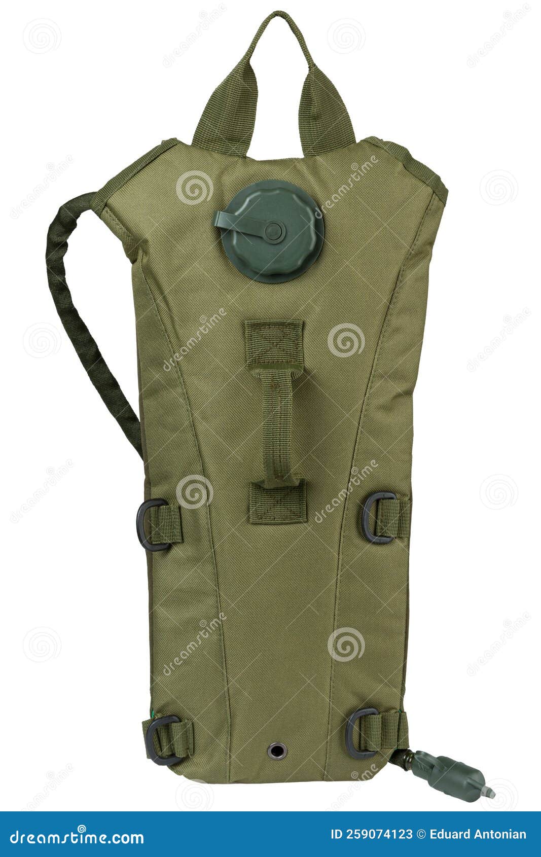 Army Individual Drinking System, Water Storage Hydrator, on a White ...