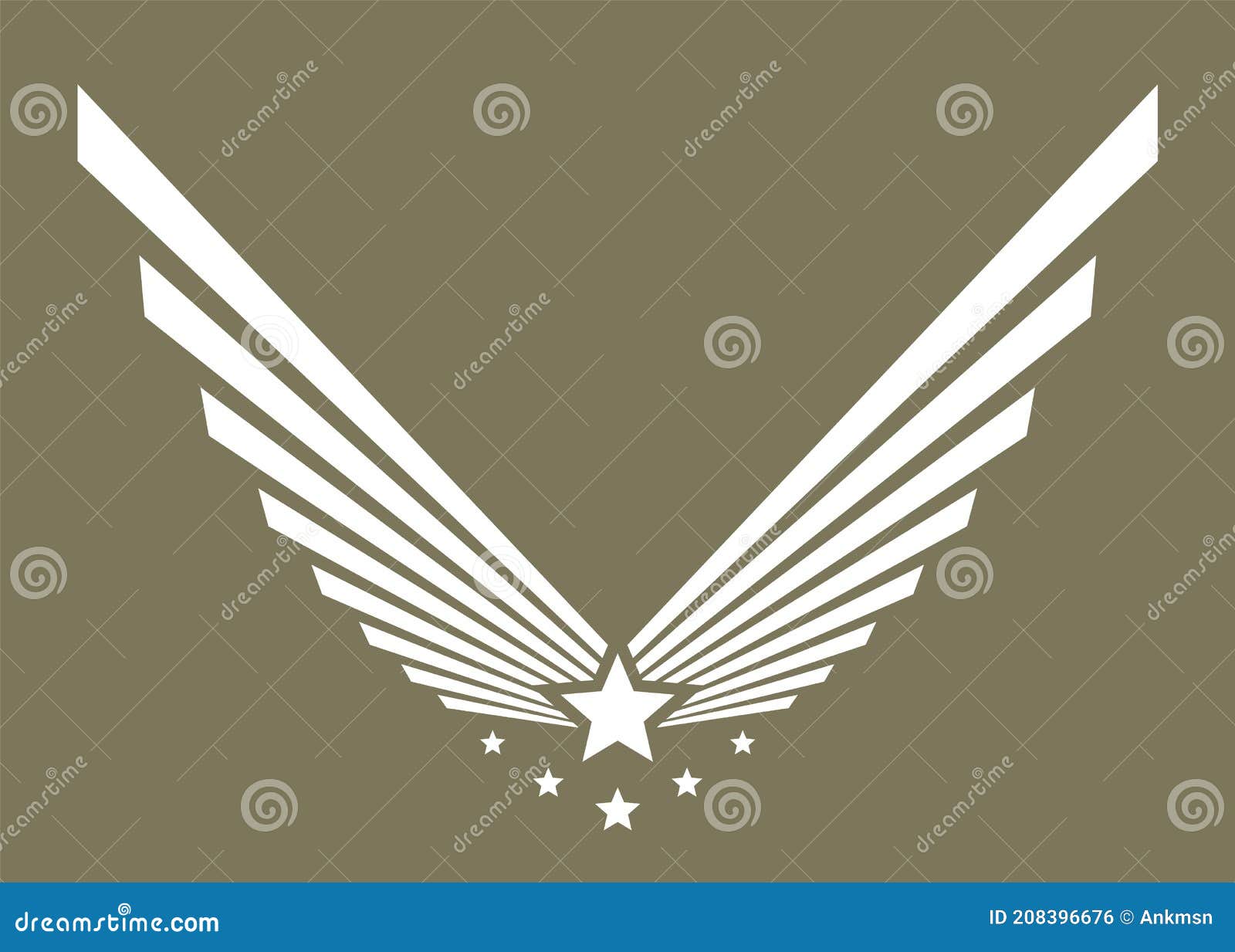 Army Logo, Military Symbol or Emblem. Eagle Wing with Star on Vector ...