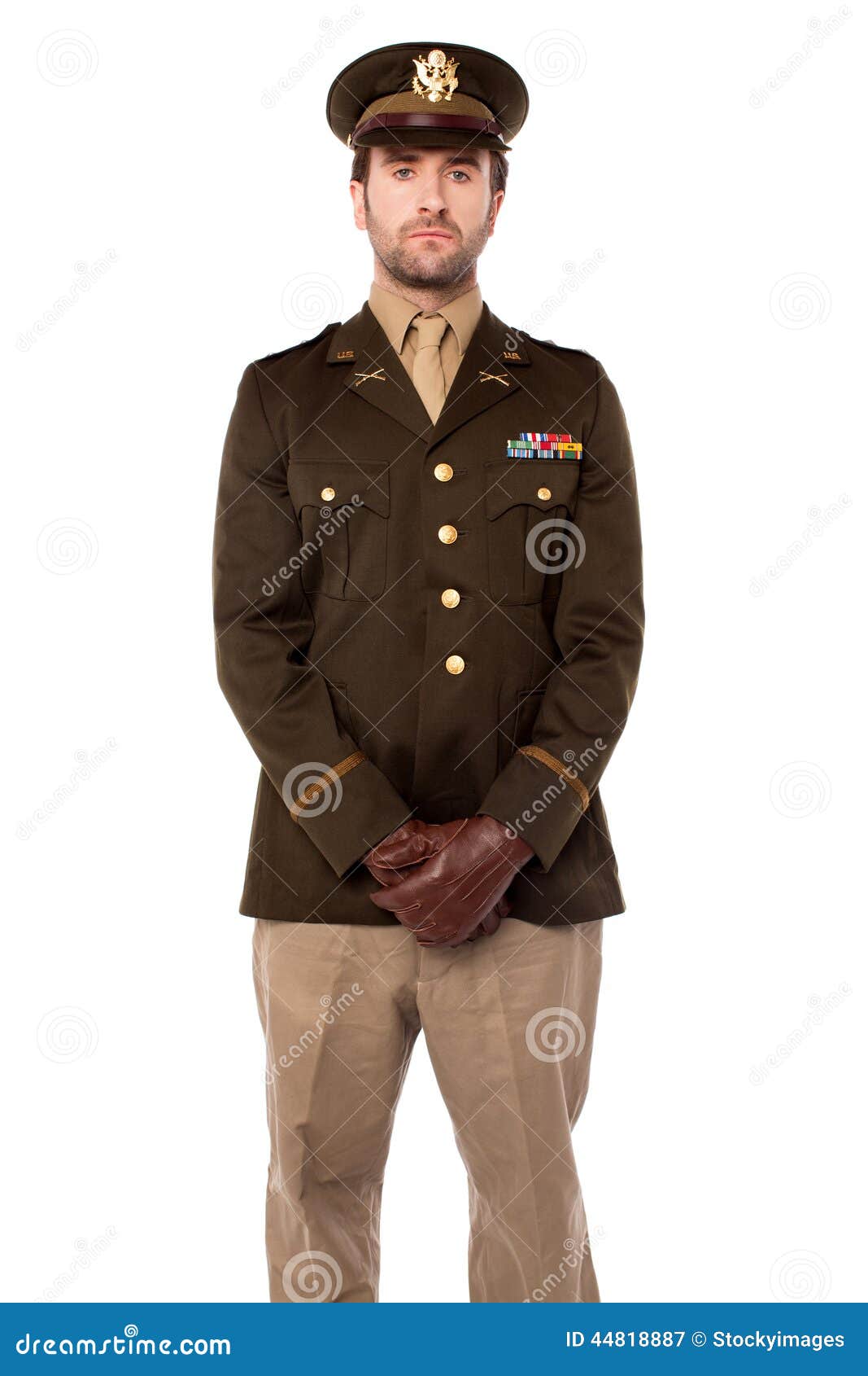 Army Man Posing Isolated on White Stock Image - Image of male, modern ...