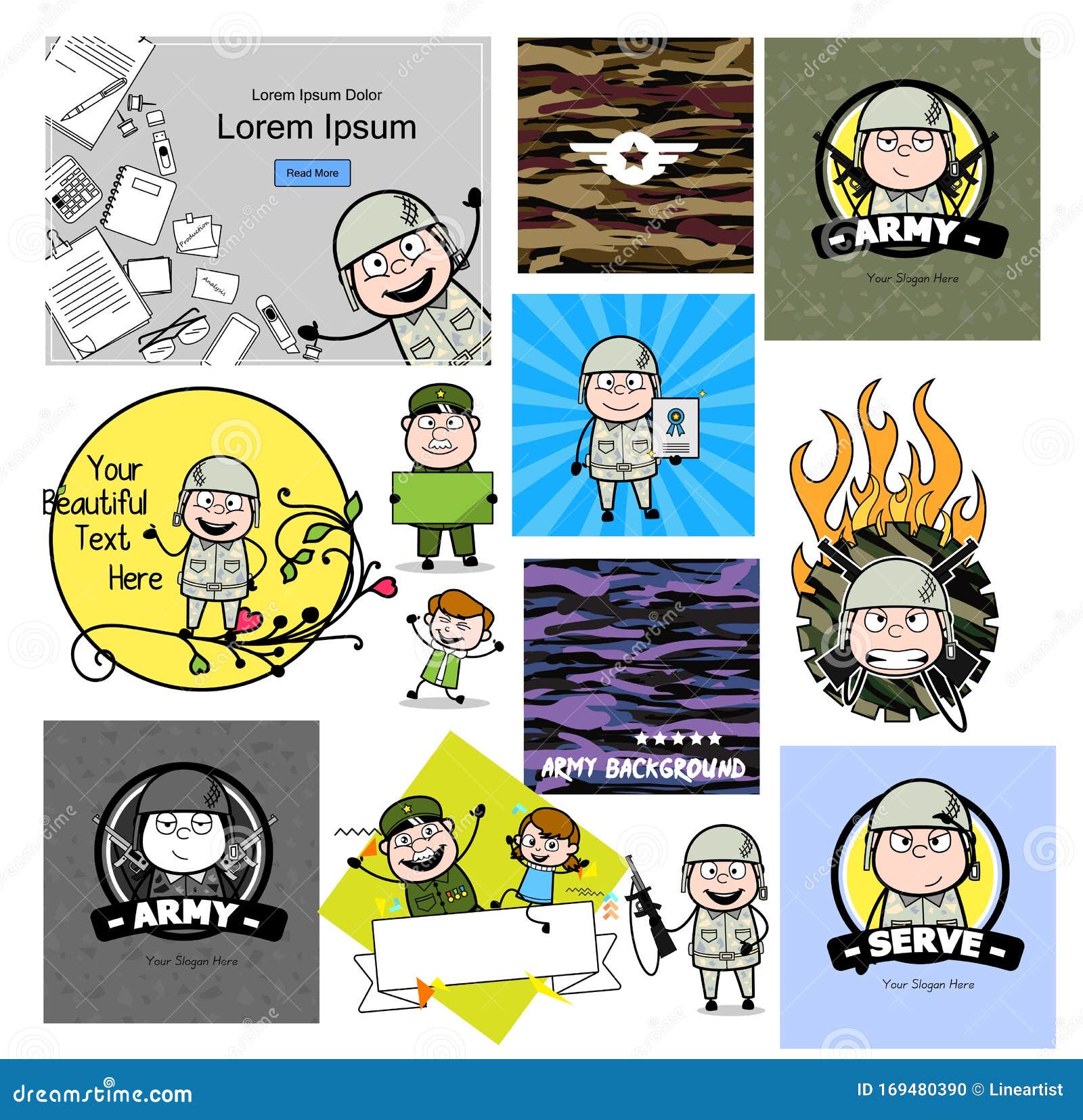Army Man Various Concepts Collection - Vector Illustrations ...