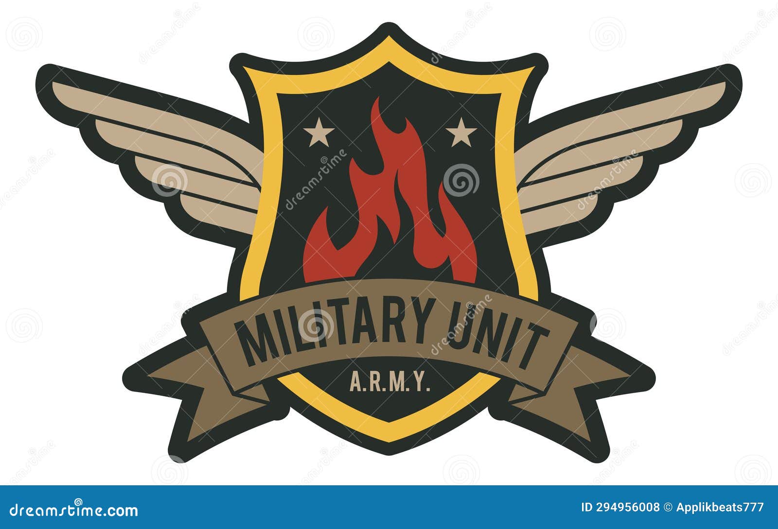 Army Military Unit Patch. Color Shield Badge Stock Vector ...