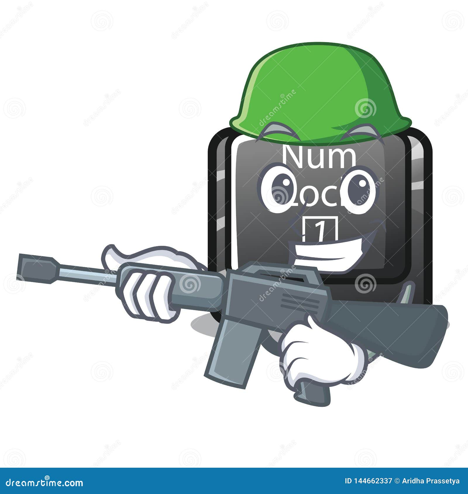 Army Num Lock Isolated with the Character Stock Vector - Illustration ...