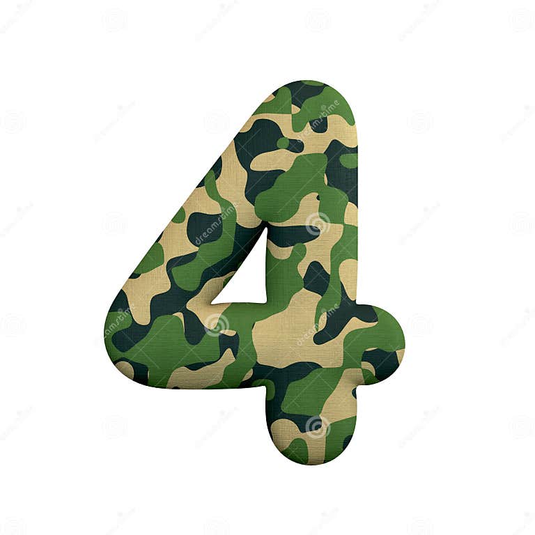 Army Number 4 - 3d Camo Digit - Army, War or Survivalism Concept Stock ... Army Number 4 - 3d Camo Digit - Army, War or Survivalism Concept Stock ...