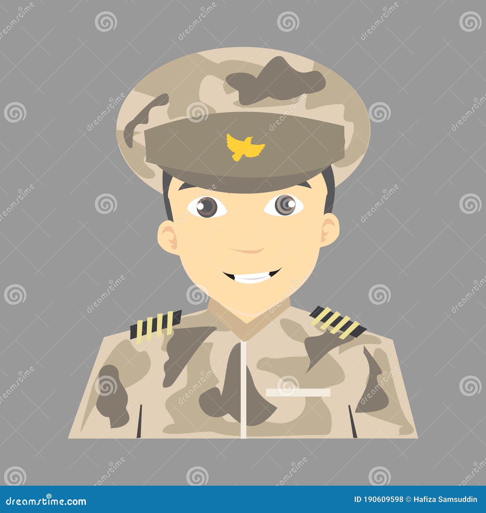 Army Officer. Vector Illustration Decorative Design Stock Vector ...
