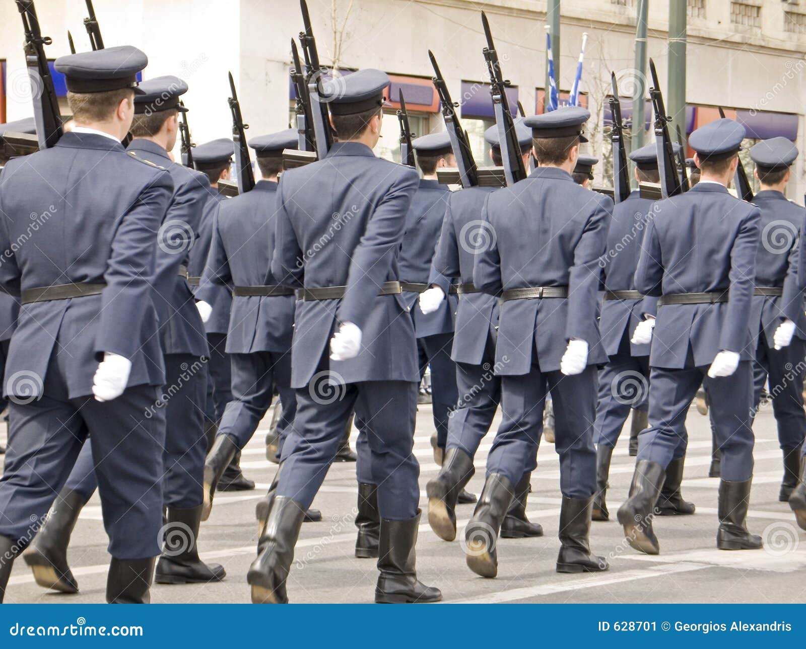 Army Officers Marching in Parade Stock Image - Image of boots ...