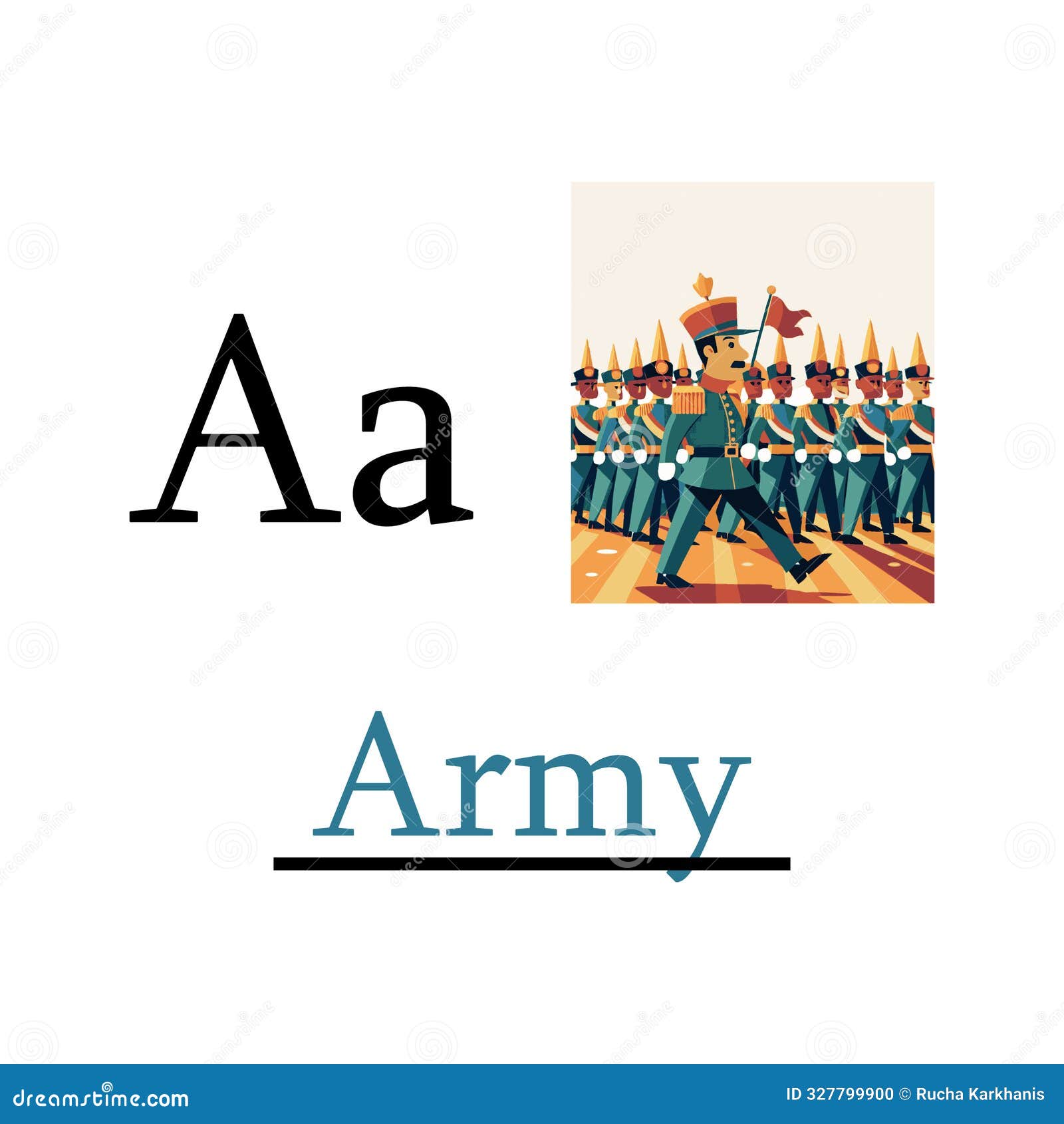 A for Army Phonic Songs Education for Kids Stock Illustration ...