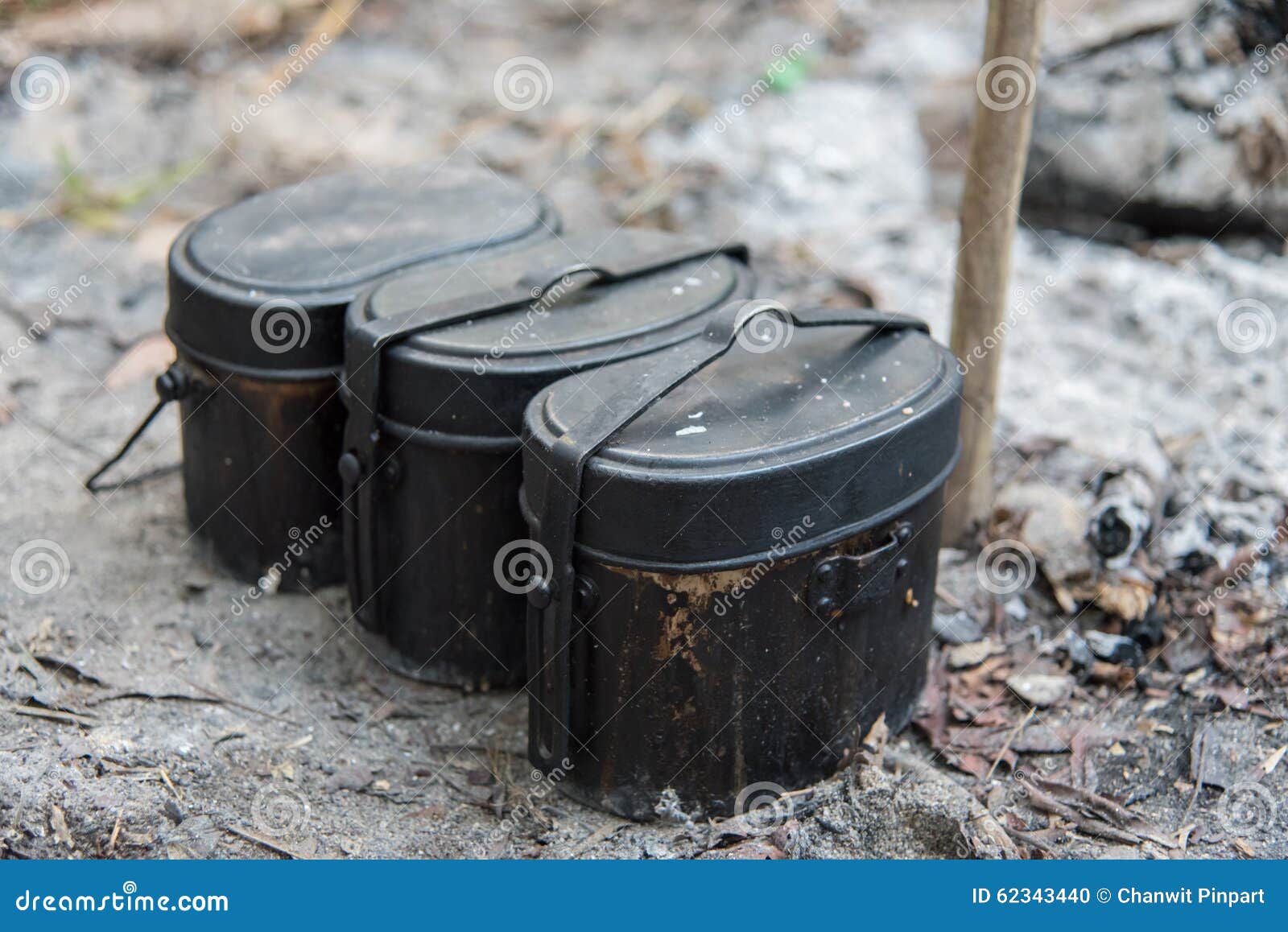 Army Pot. Use for Cooking in Field of Camping Stock Photo - Image of ...