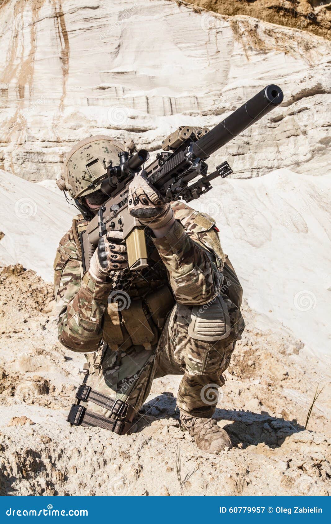 Army Ranger in the Mountains Stock Image - Image of commando, armor ...