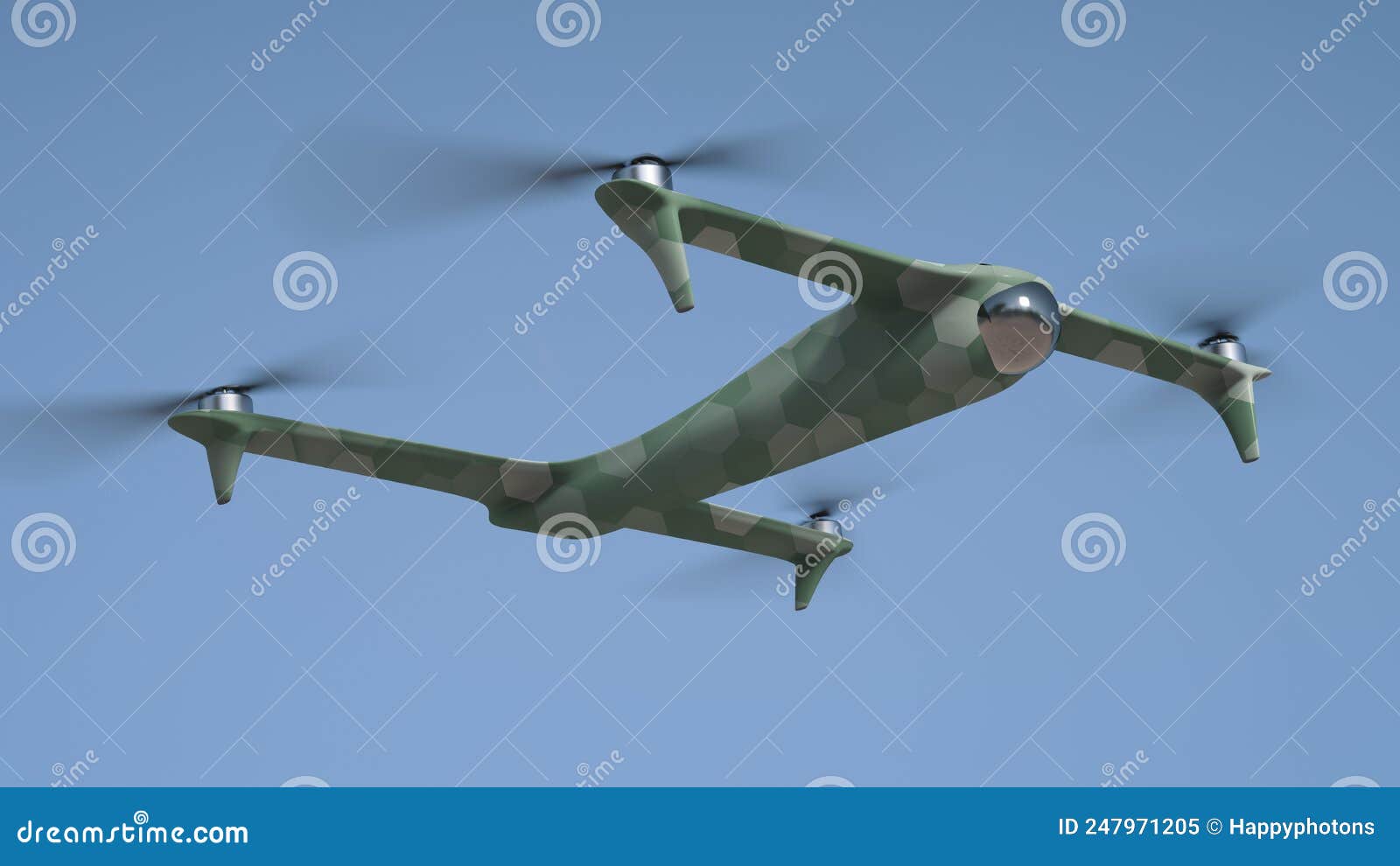 Army Reconnaissance Drone in Flight Close-up Stock Image - Image of ...