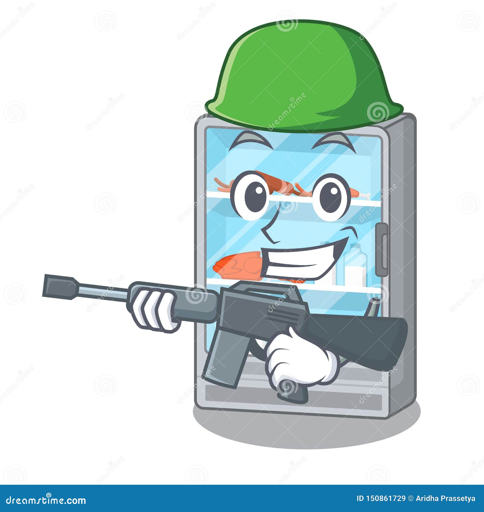 Army Refrigerator Isolated with in the Character Stock Vector ...