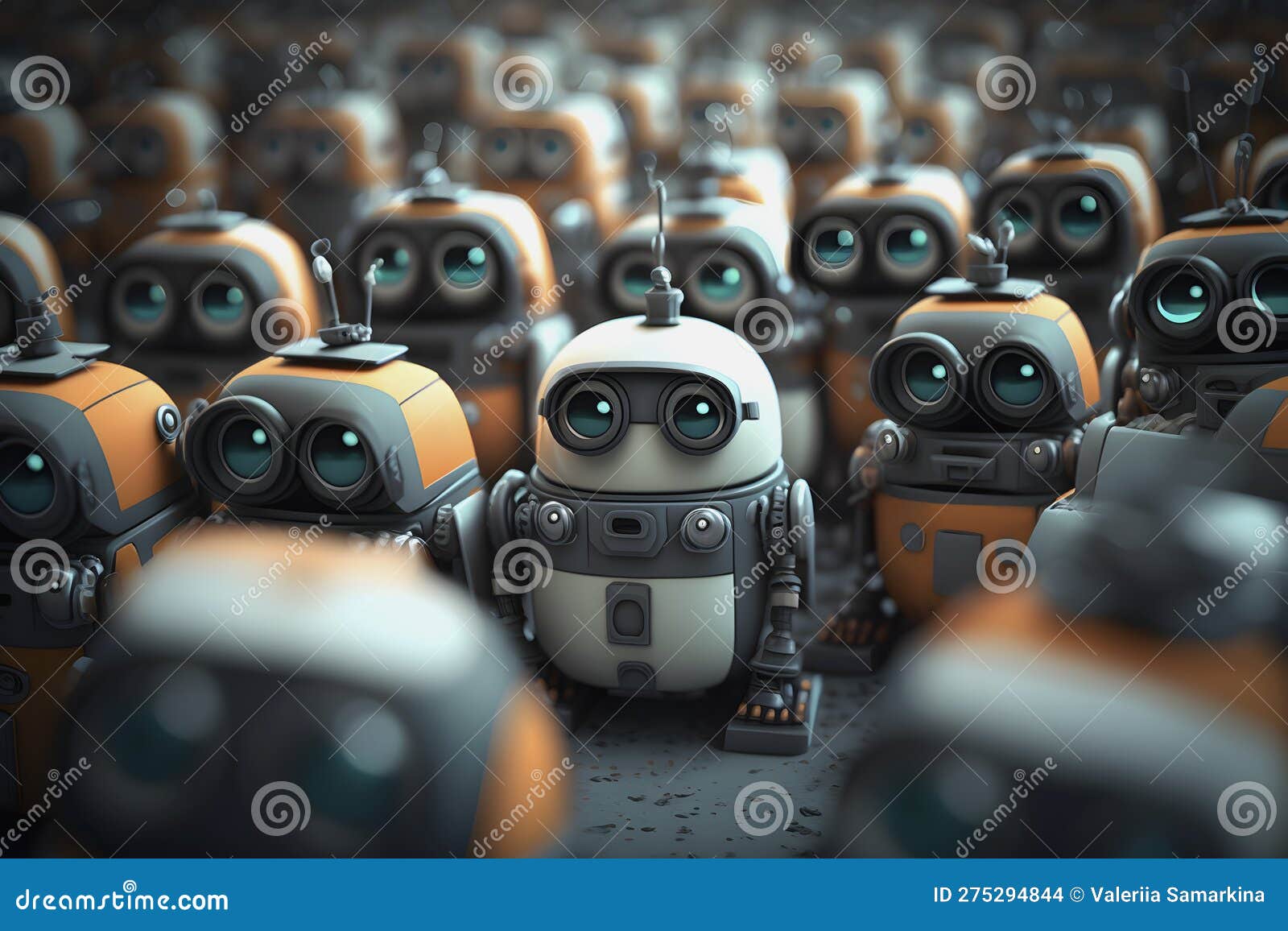 An army of robots. stock illustration. Illustration of artificial ... An army of robots. stock illustration. Illustration of artificial ...