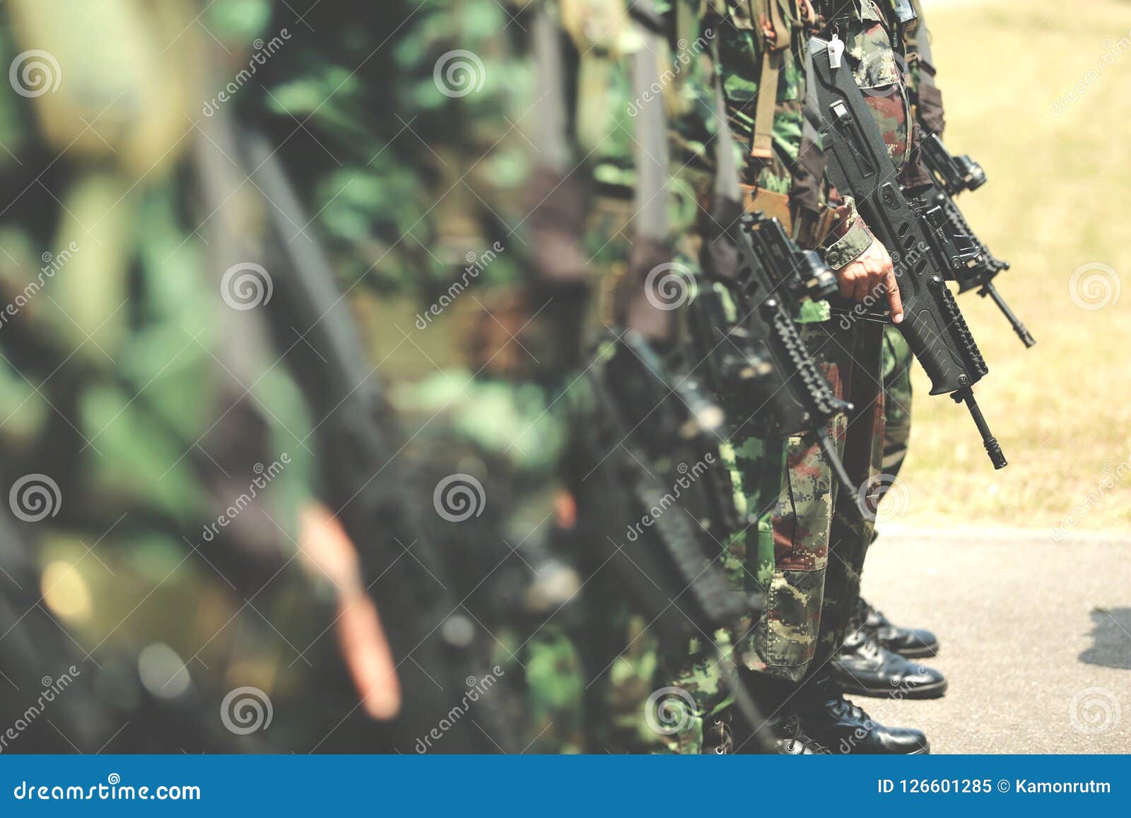 Army in row with weapon stock image. Image of army, american - 126601285