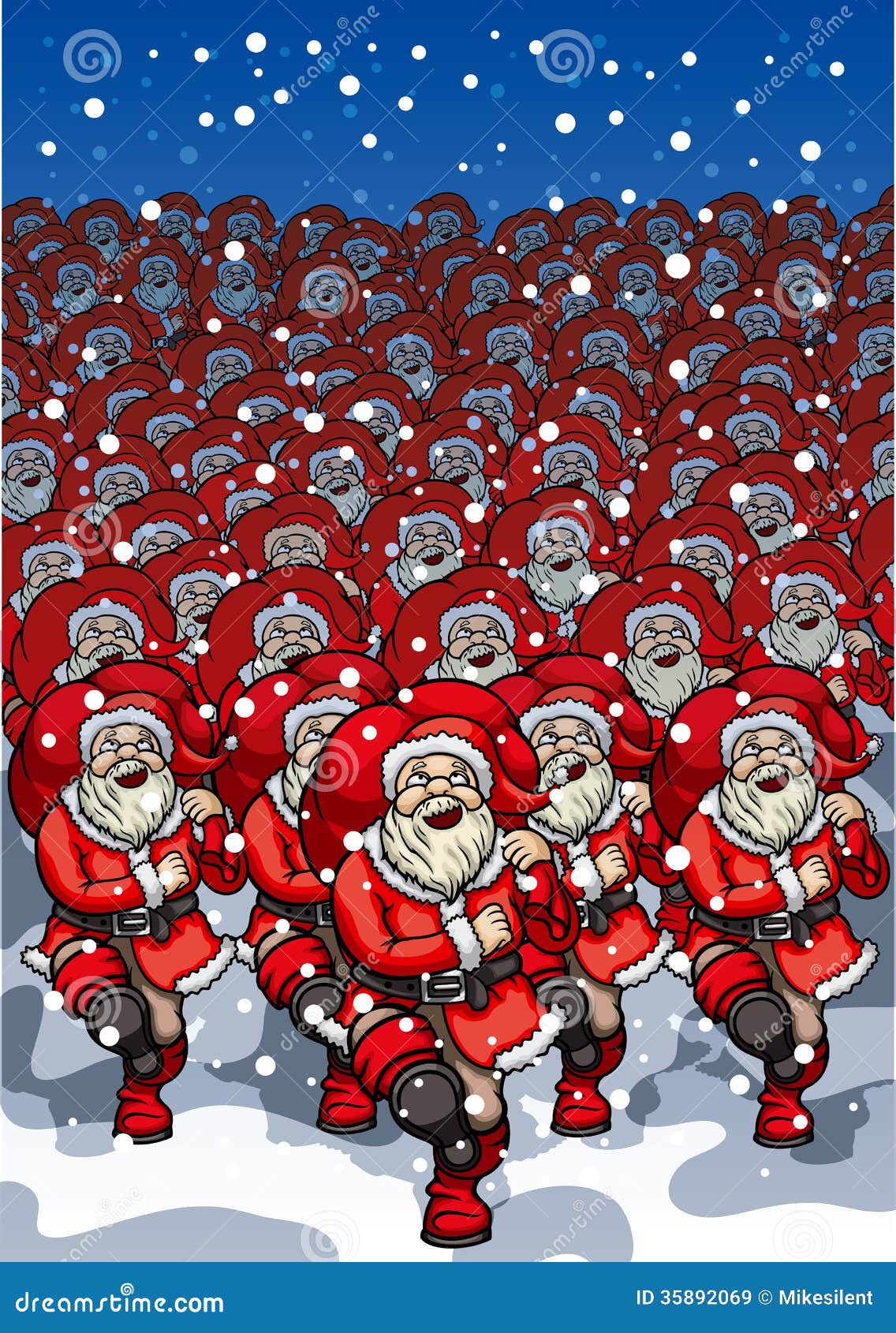 Santa Army With Ammunition. Soldier Claus. Christmas War. Defend ...