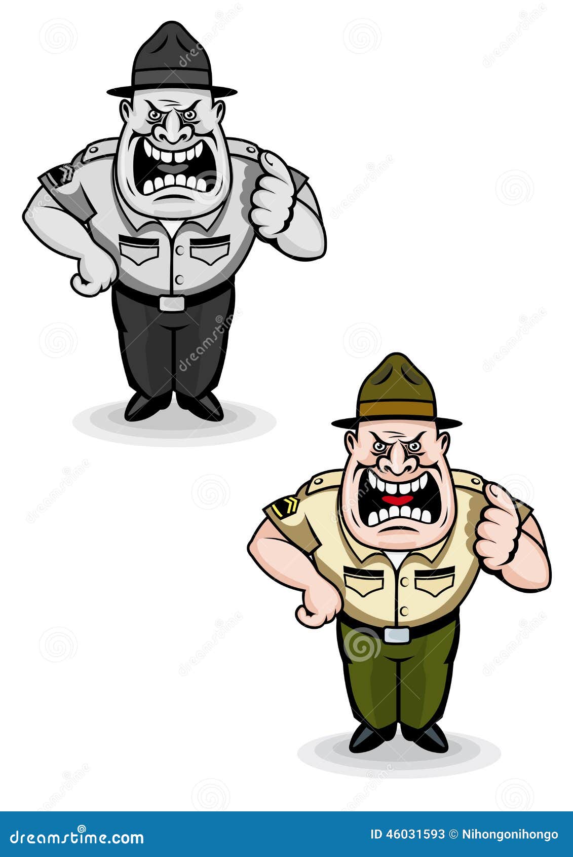 Angry Military General Vector Illustration | CartoonDealer.com #65172800