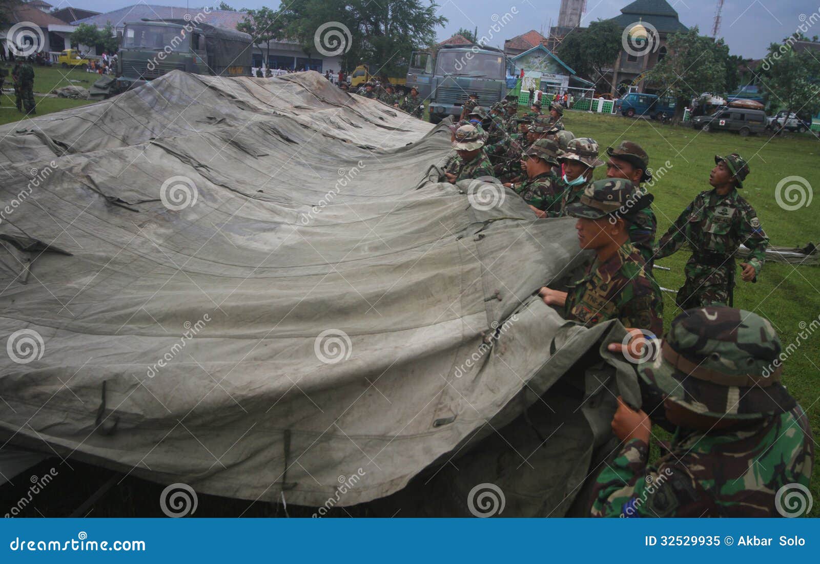 Army set up tend editorial image. Image of java, army - 32529935