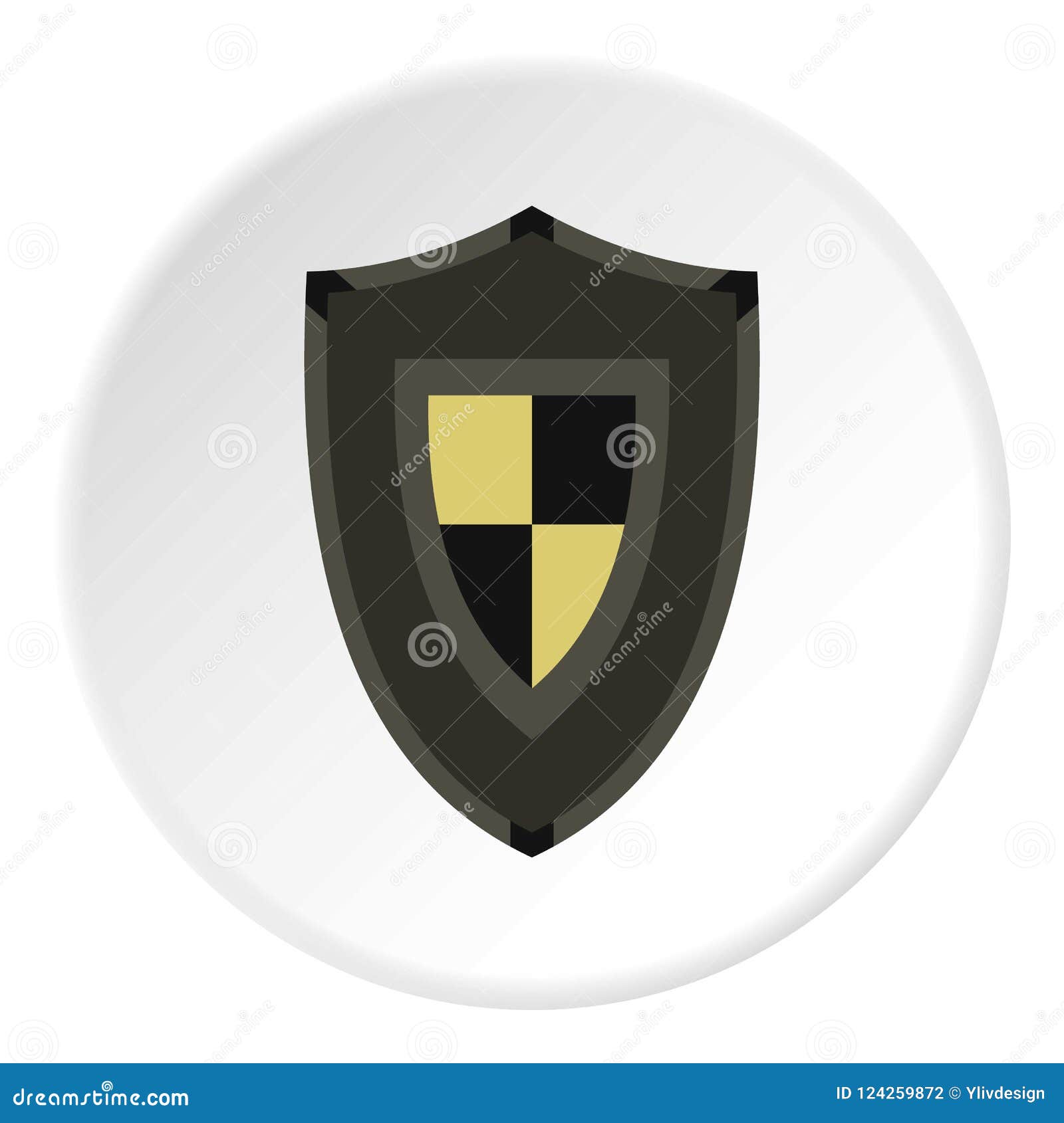 Army Shield Icon, Flat Style Stock Illustration - Illustration of iron ...