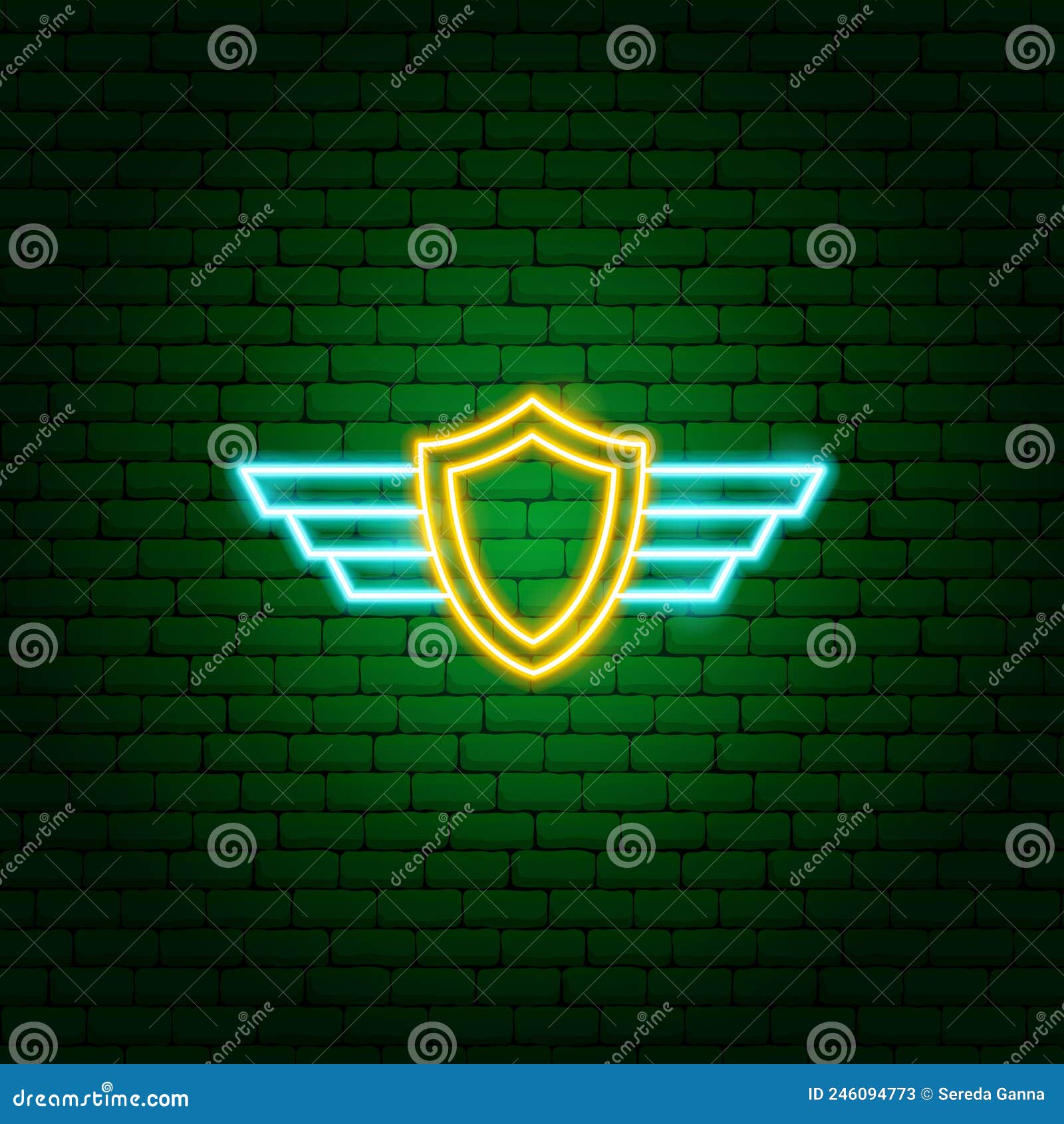 Army Shield Wings Neon Sign Stock Vector - Illustration of neon, marine ...