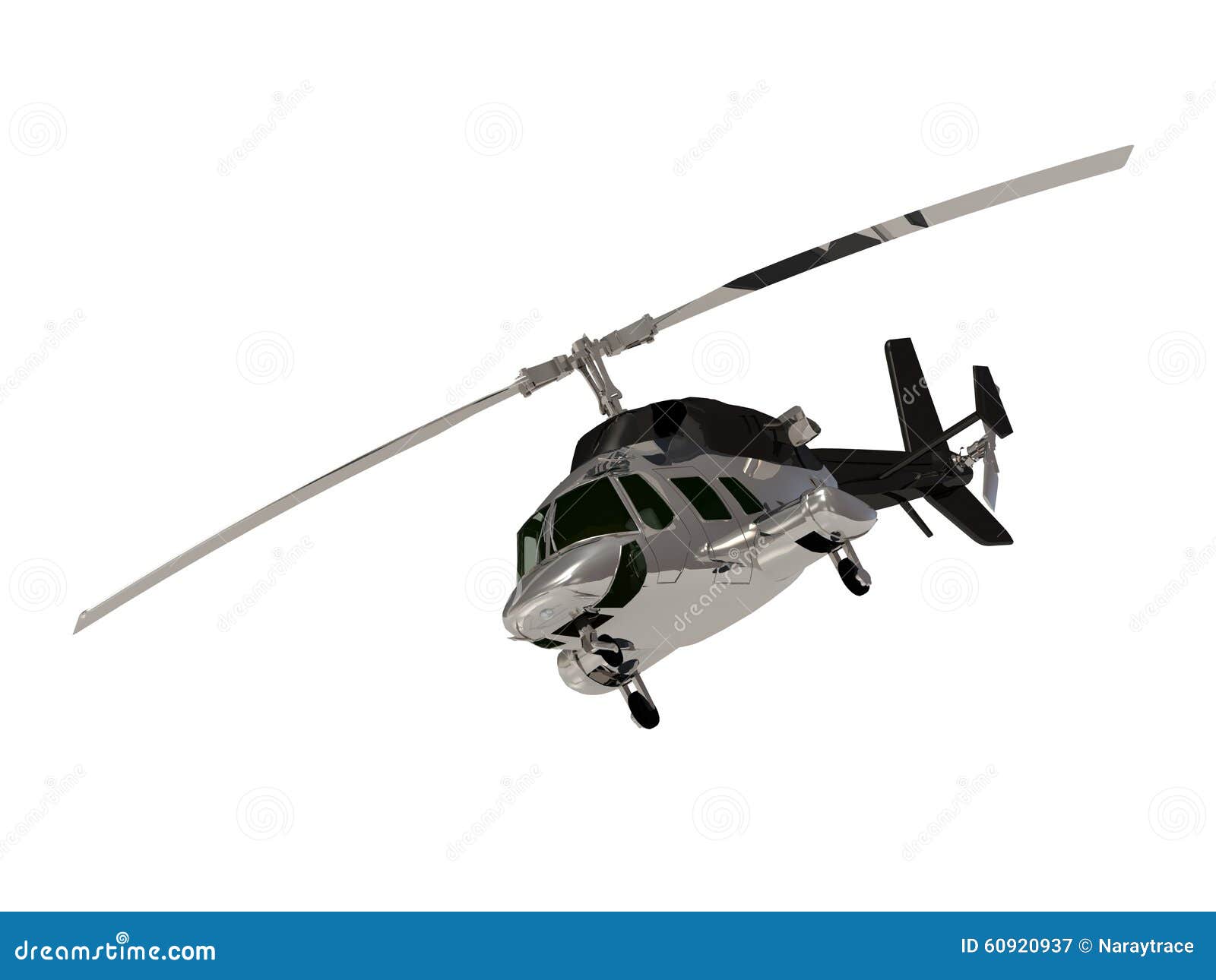 ARMY Silver Helicopter With Working Propeller Stock Illustration ...