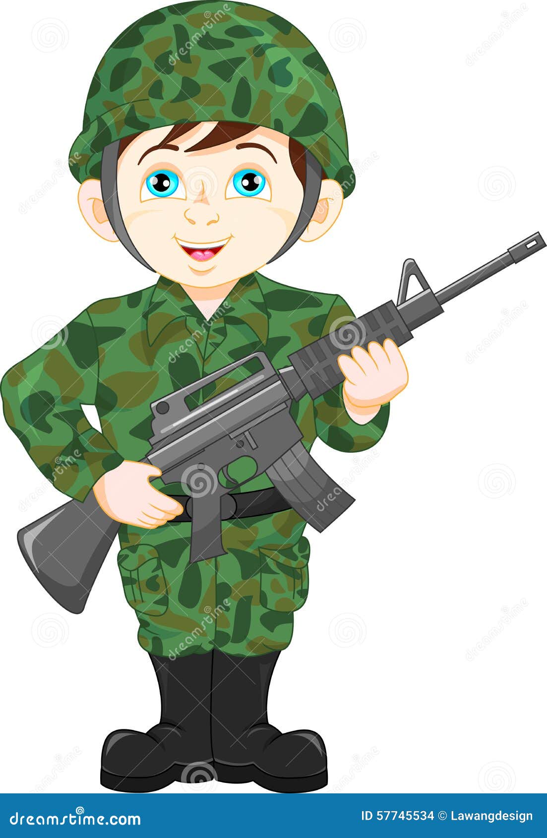 Army Soldier With Assault Rifle, Infantry Military Man Character In ...