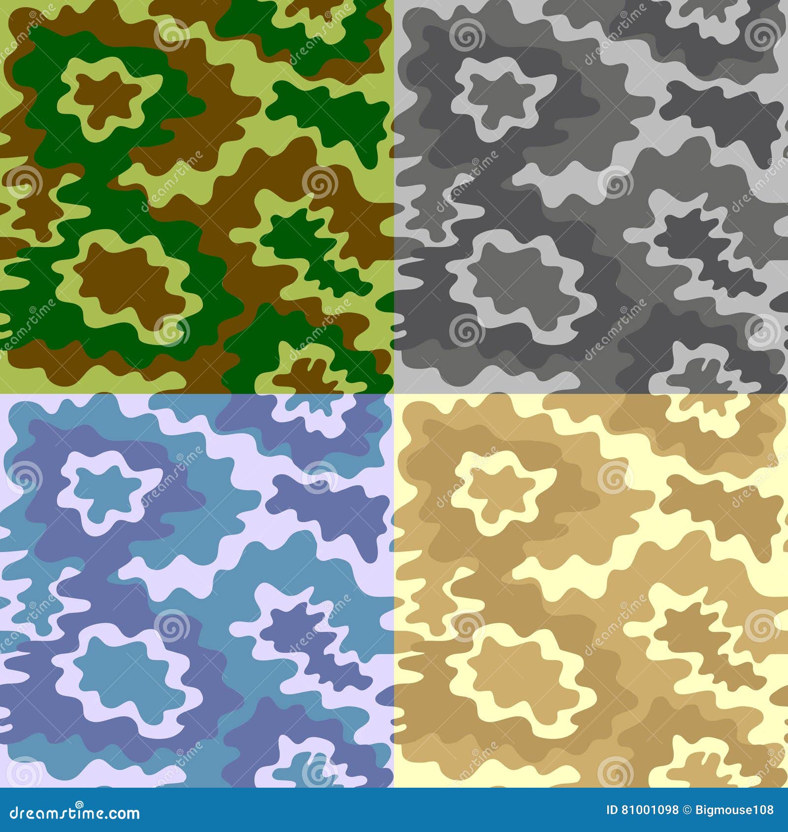Army Soldier Camouflage Background Pattern Set. Vector Stock Vector ...