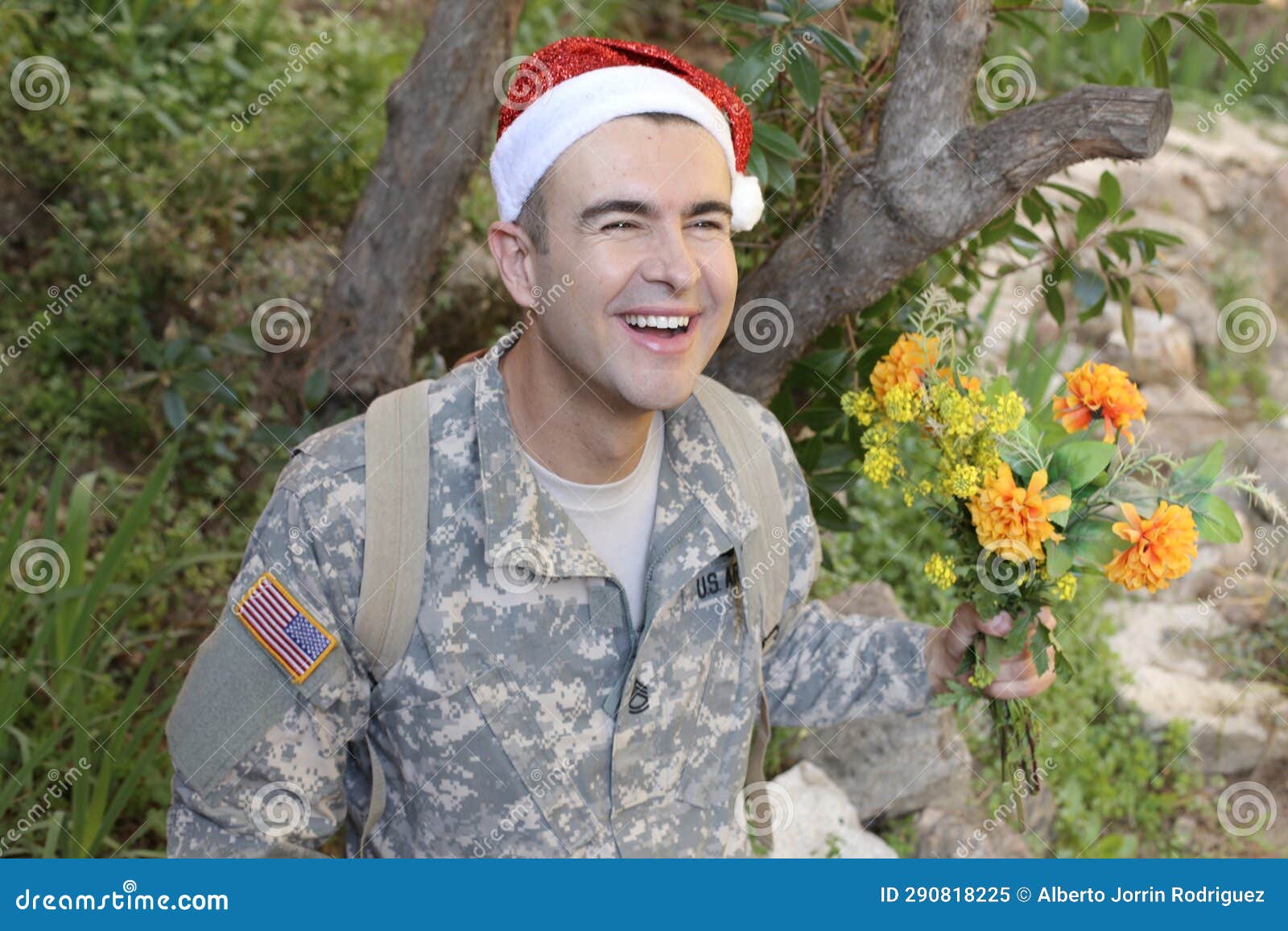 Army Soldier during Christmas Season Stock Image - Image of holiday ...