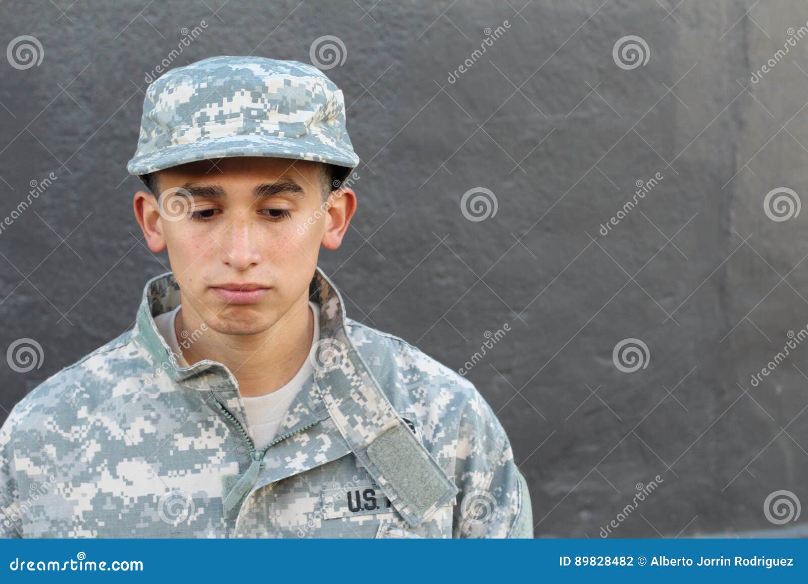 Army Soldier Crying during an Overseas Mission Stock Photo - Image of ...