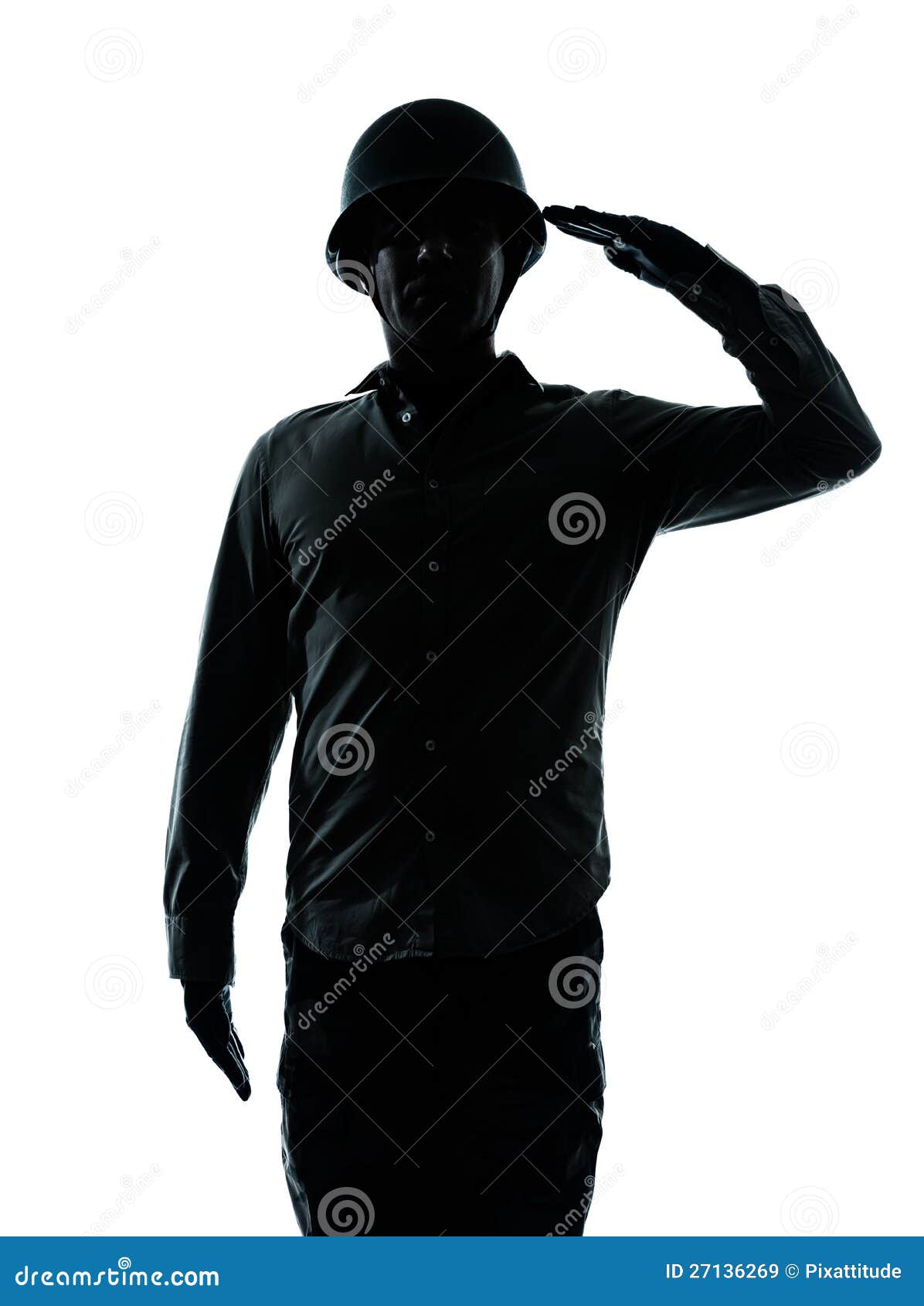 Soldier Saluting Shadow