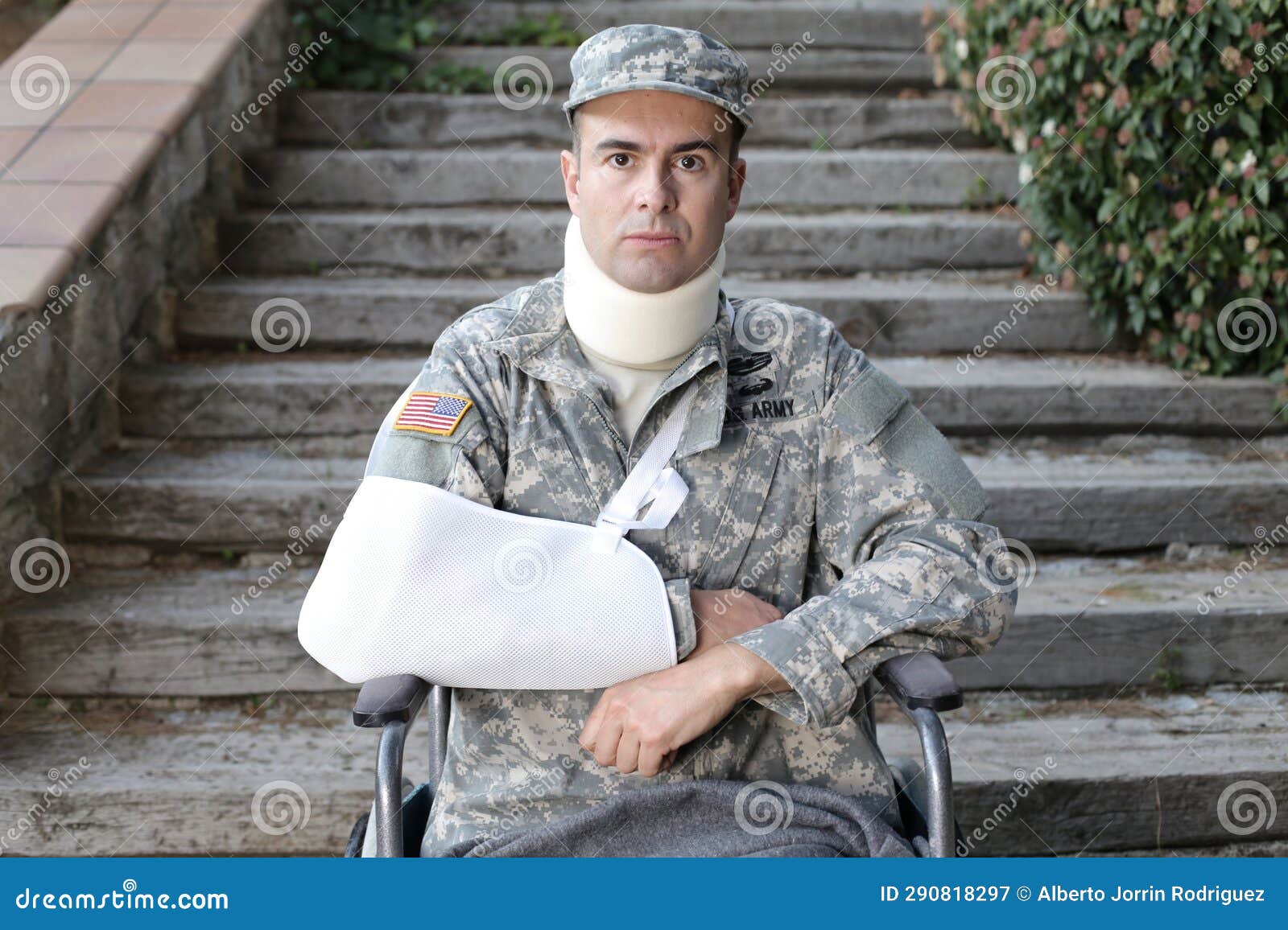 Army Soldier Recovering from an Accident Stock Image - Image of sadness ...
