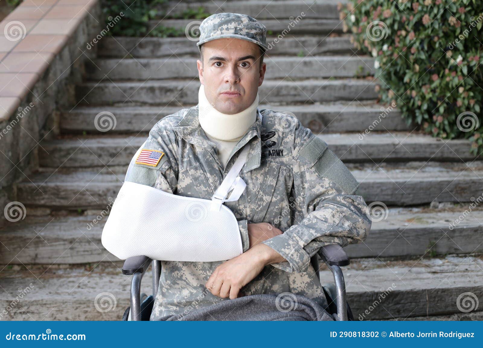 Army Soldier Recovering from an Accident Stock Photo - Image of ...