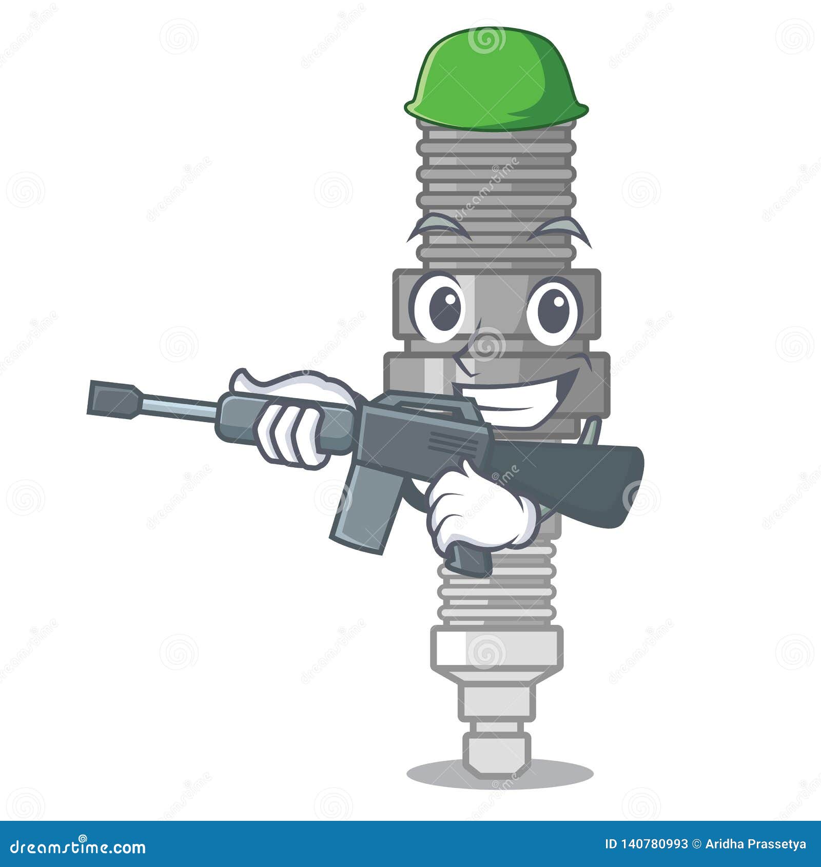 Army Spark Plug in the Character Shape Stock Vector - Illustration of ...