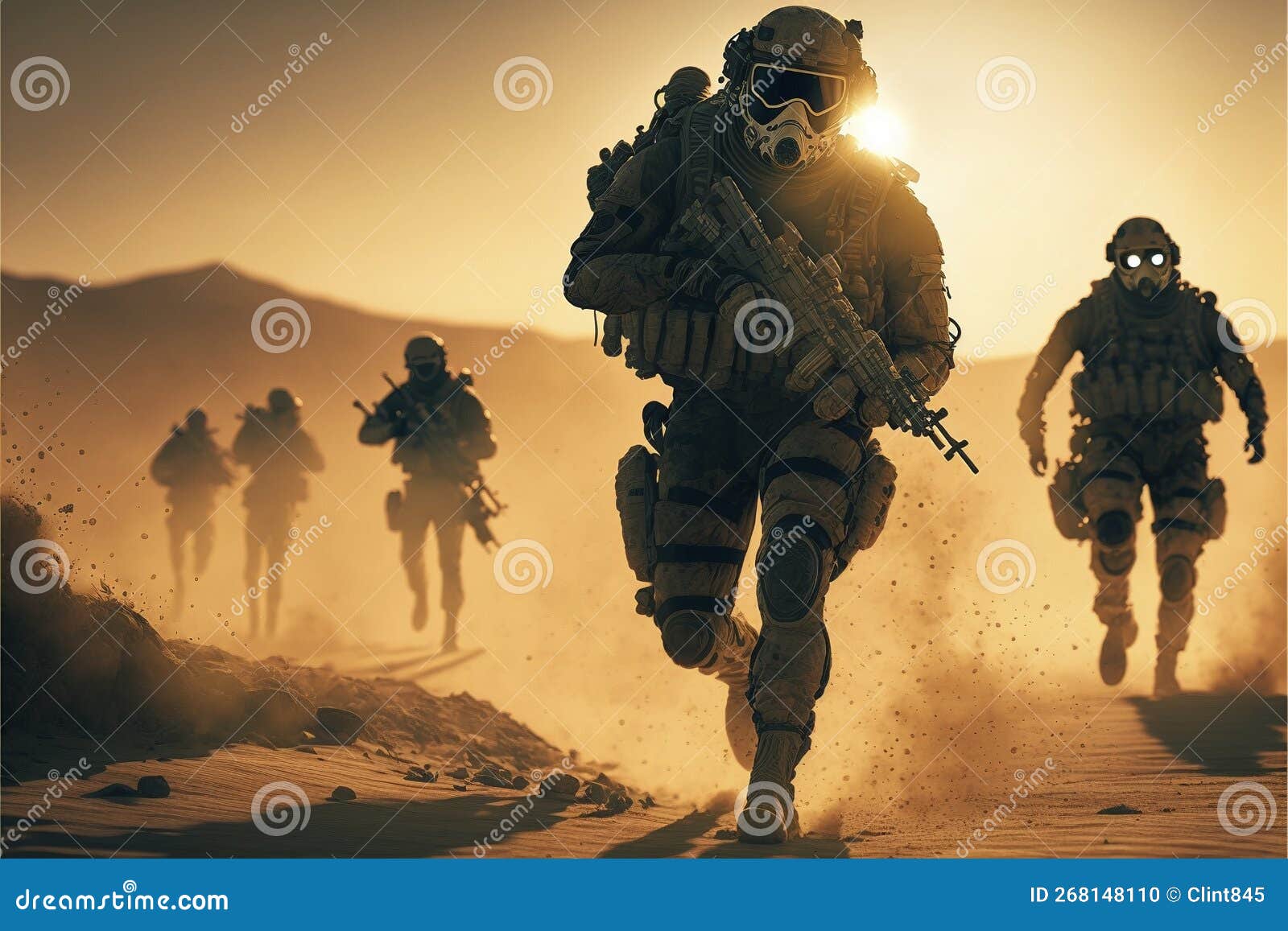 Army Special Forces Running Stock Illustration - Illustration of ...