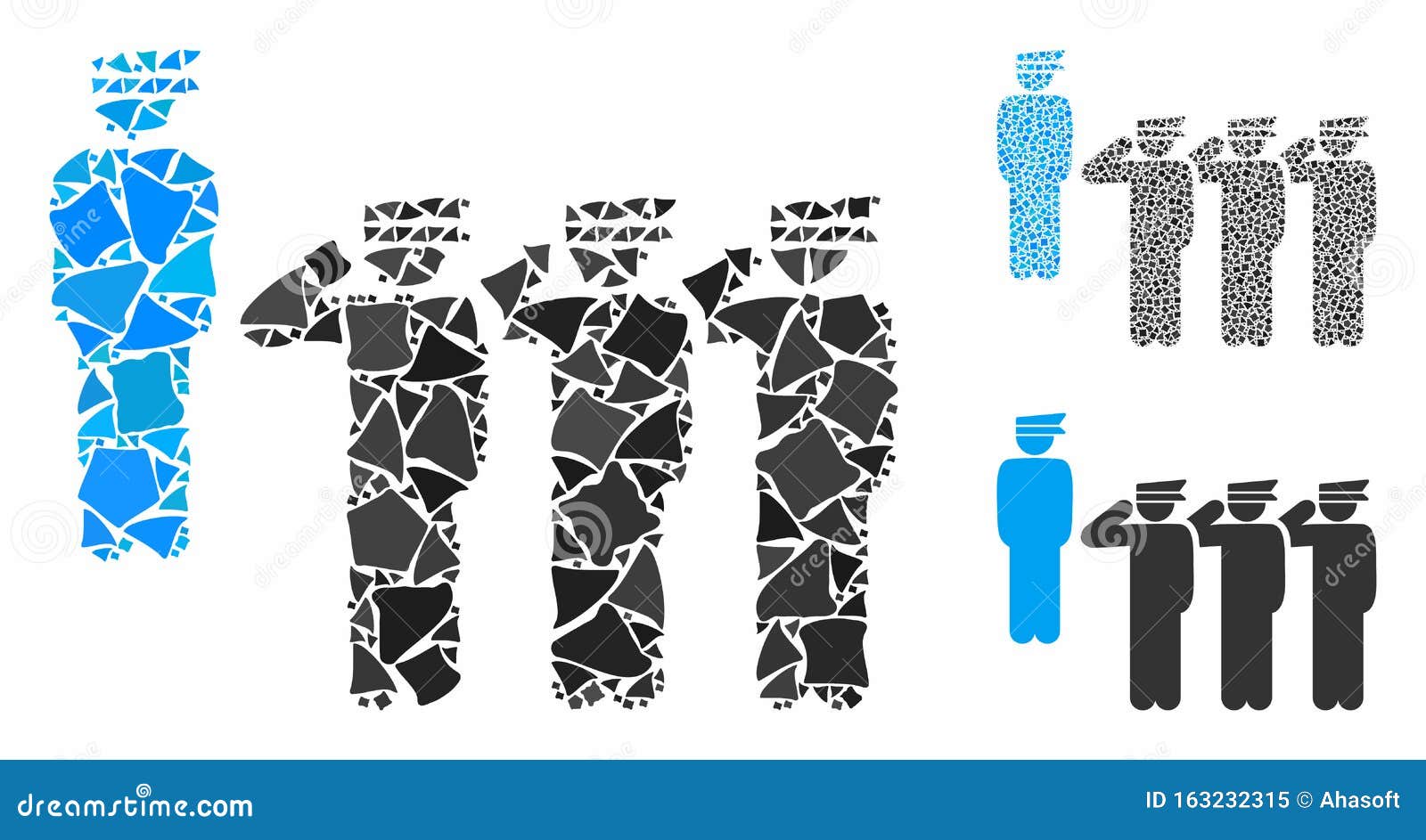 Army Squad Composition Icon of Irregular Elements Stock Illustration ...