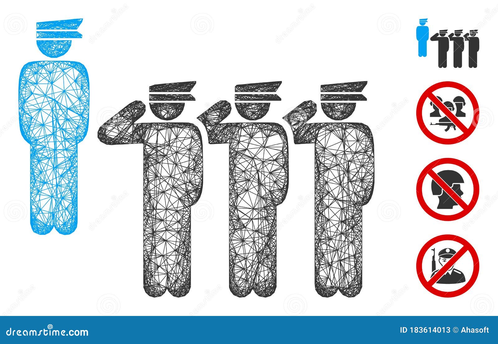 Army Squad Web Vector Mesh Illustration Stock Illustration ...