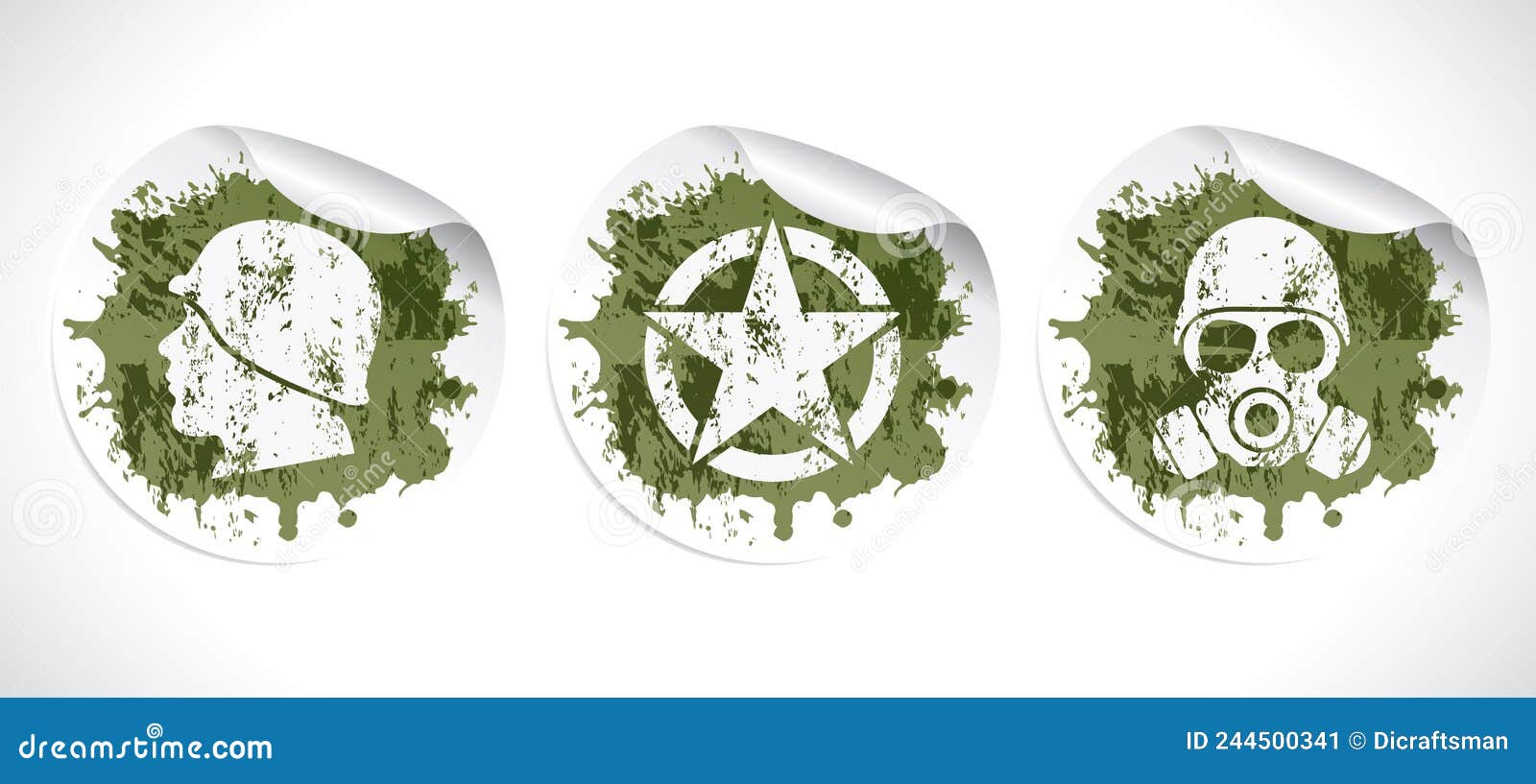 Army stickers green set stock vector. Illustration of level - 244500341