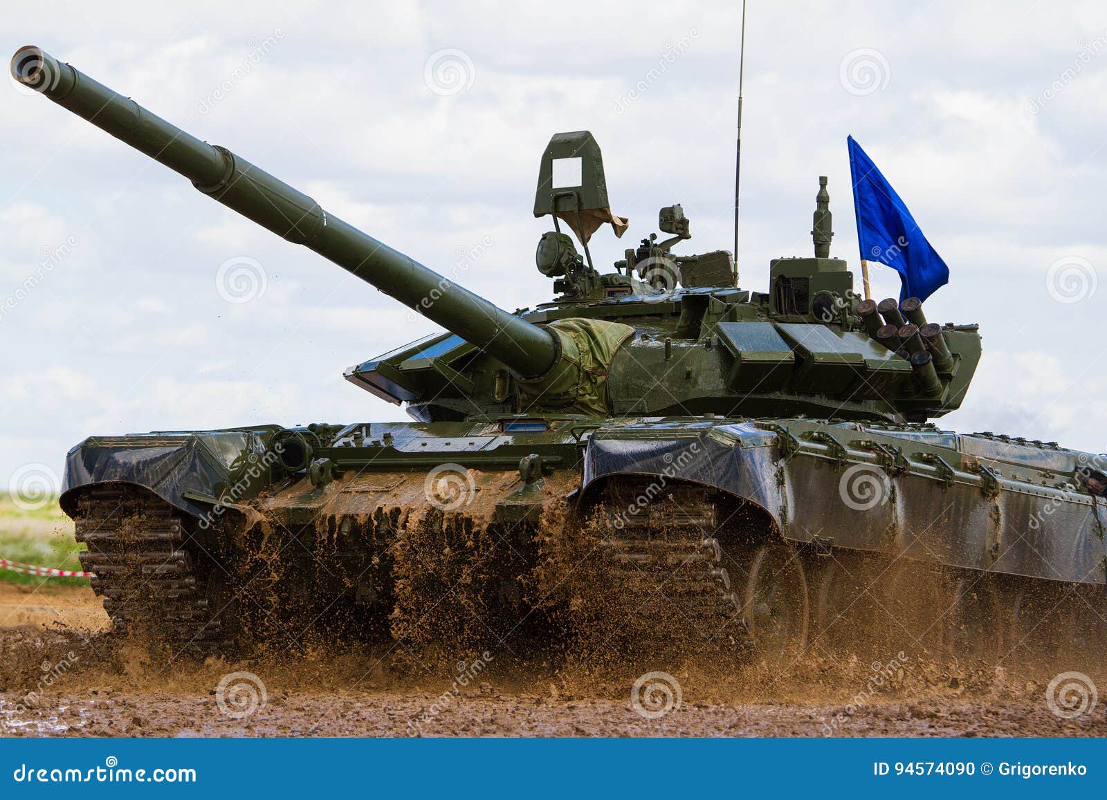 Army Tank Crosses the Water Obstacle Stock Photo - Image of military ...