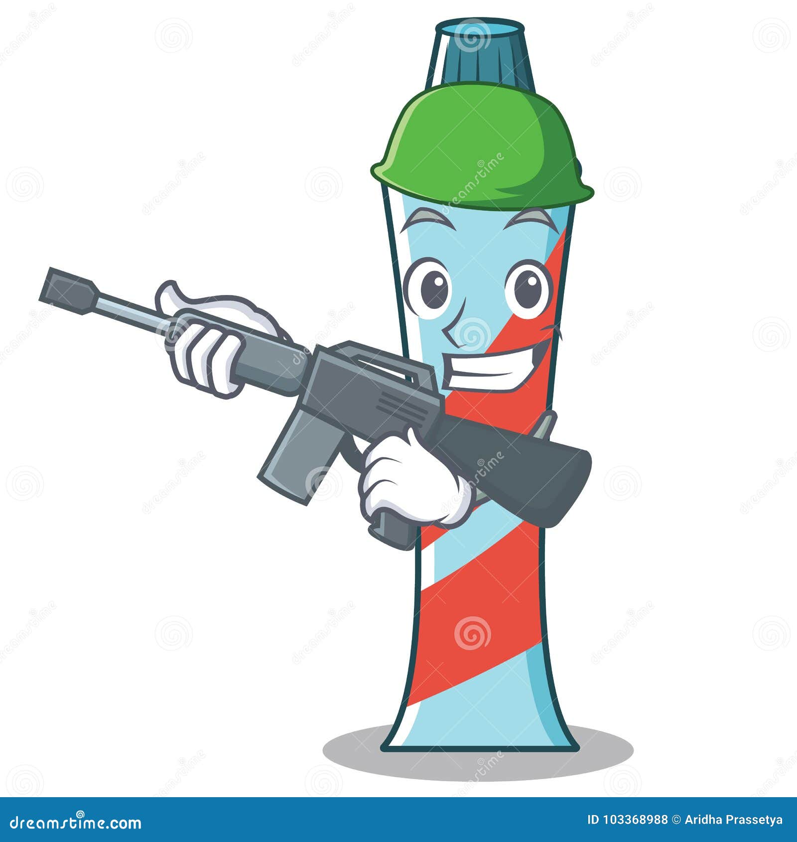 Army Toothpaste Character Cartoon Style Stock Vector - Illustration of ...