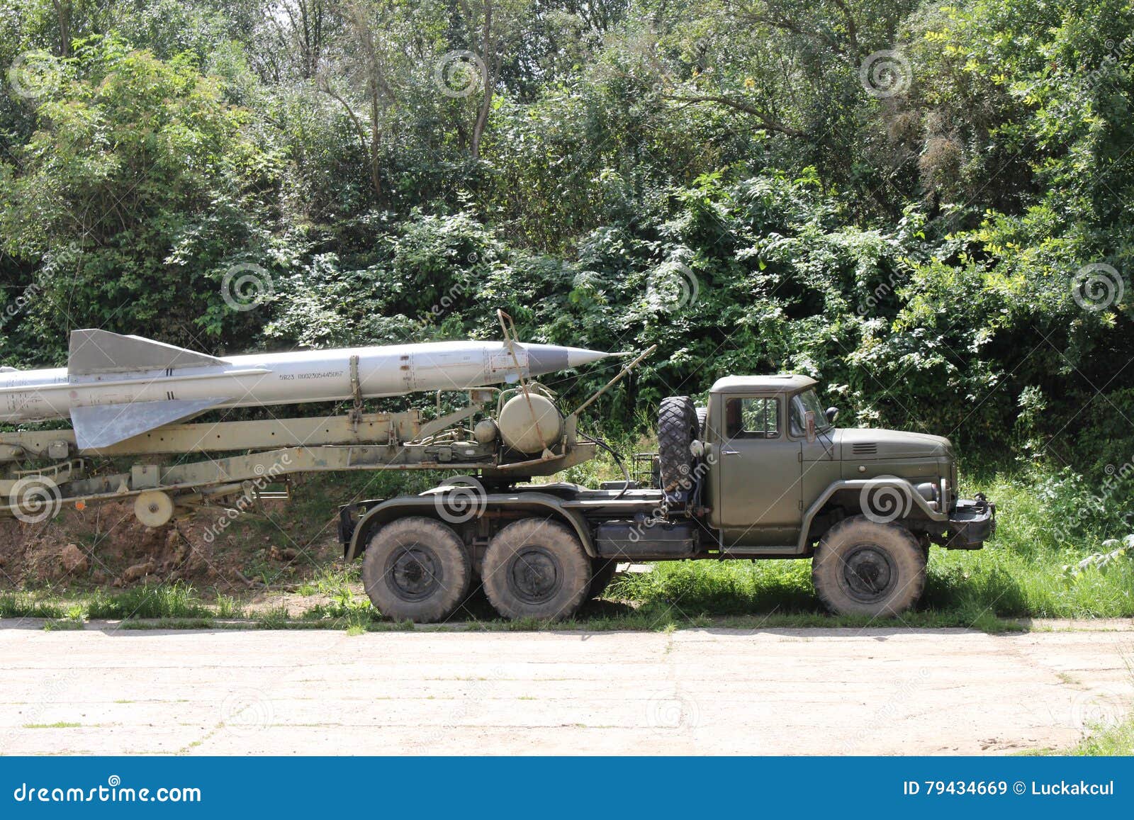 Army truck with rocket editorial stock image. Image of attack - 79434669