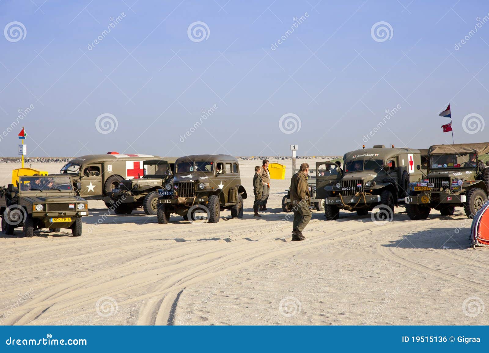 Army trucks at beach editorial photo. Image of offroad - 19515136