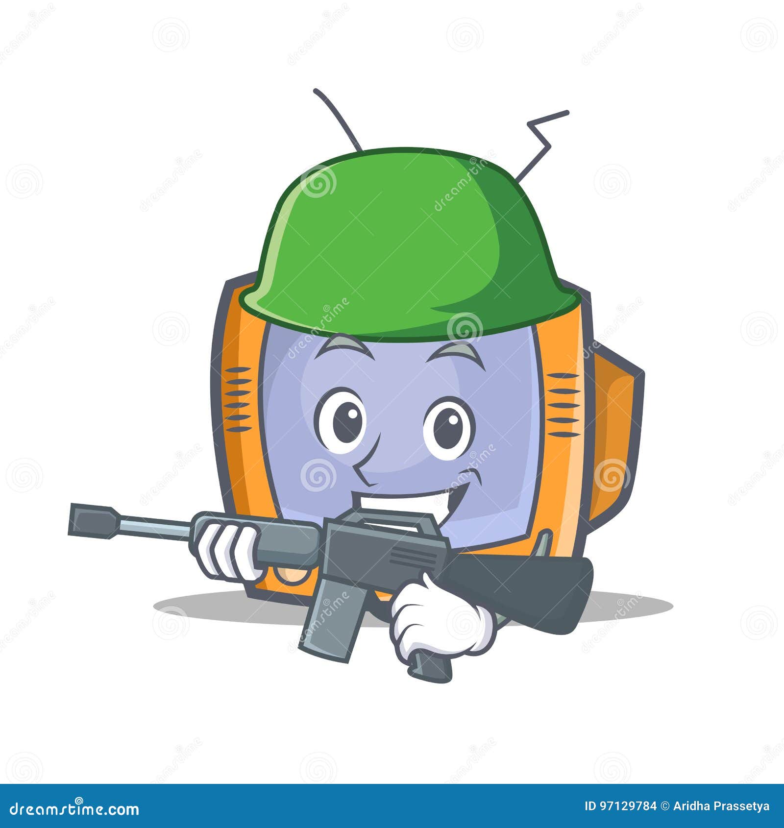 Army TV Character Cartoon Object Stock Vector - Illustration of ...