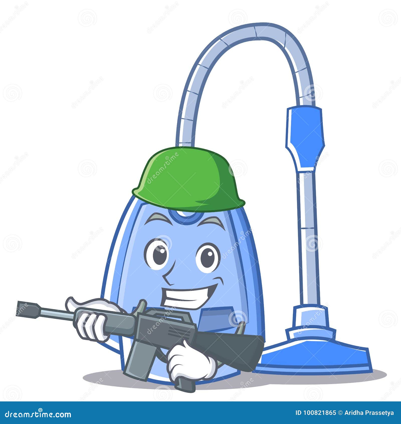 Army Vacuum Cleaner Character Cartoon Stock Vector - Illustration of ...