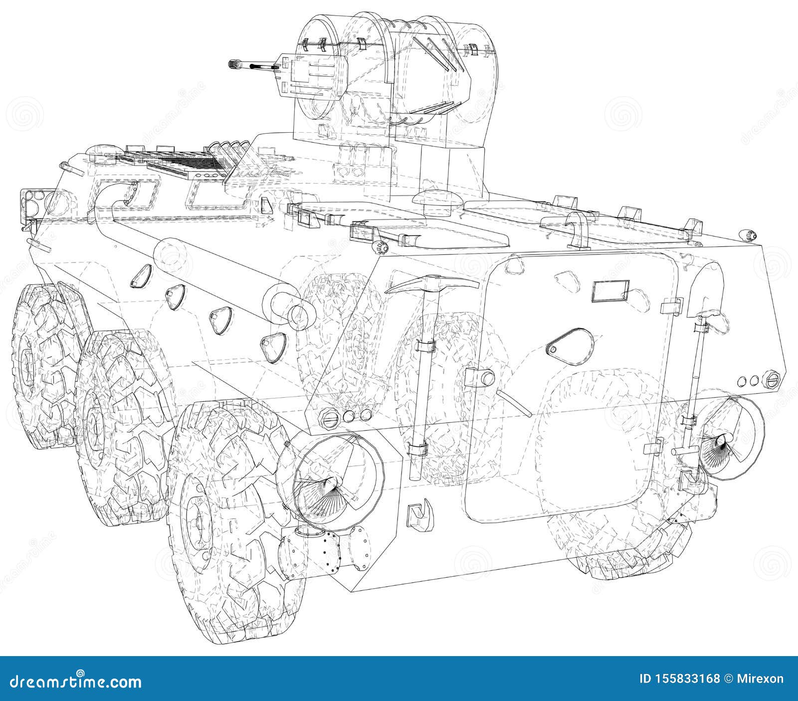Army Vehicle Technical Wire-frame. Vector Illustration Stock Vector ...