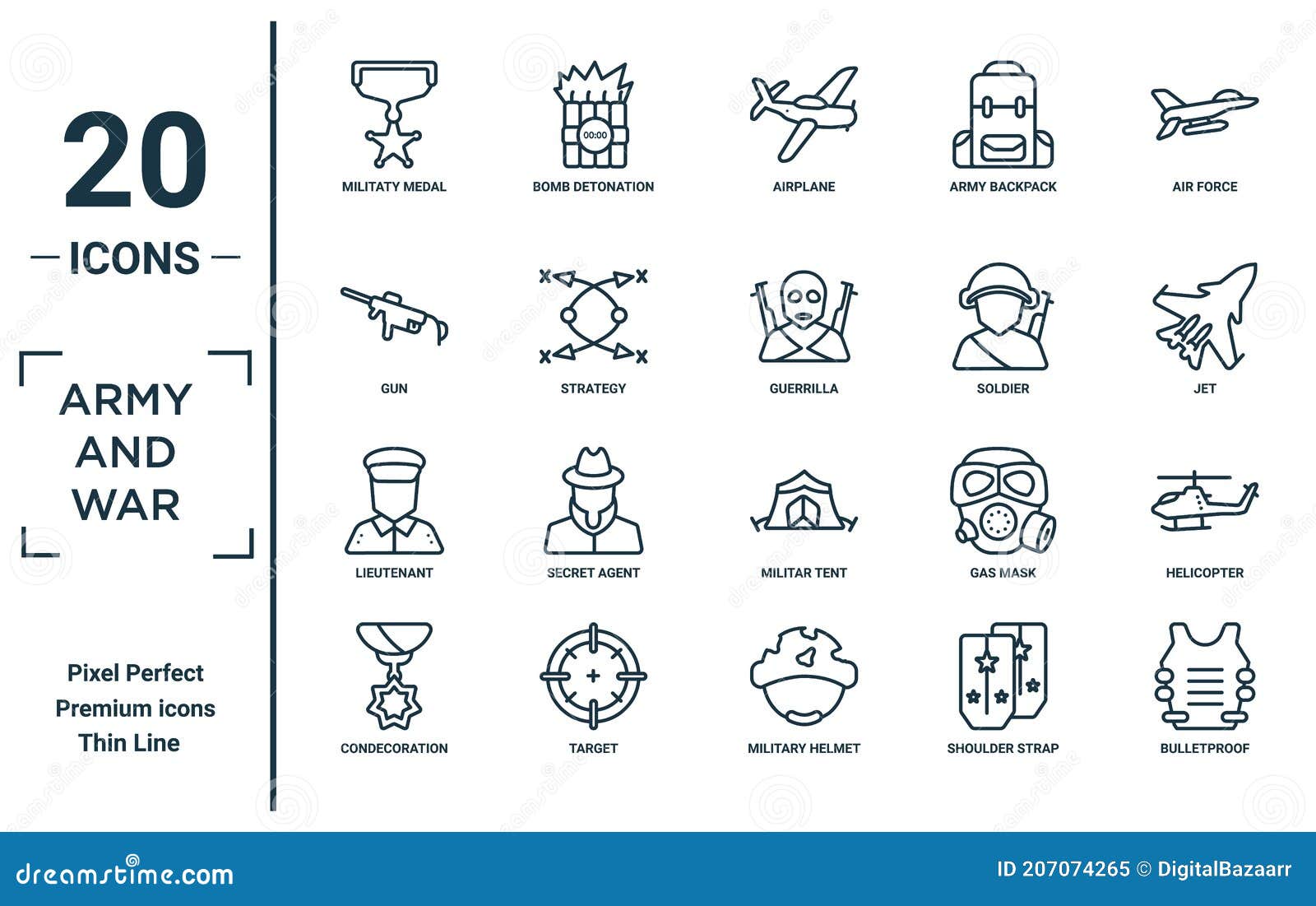 Army.and.war Linear Icon Set Stock Vector - Illustration of linear ... Army.and.war Linear Icon Set Stock Vector - Illustration of linear ...