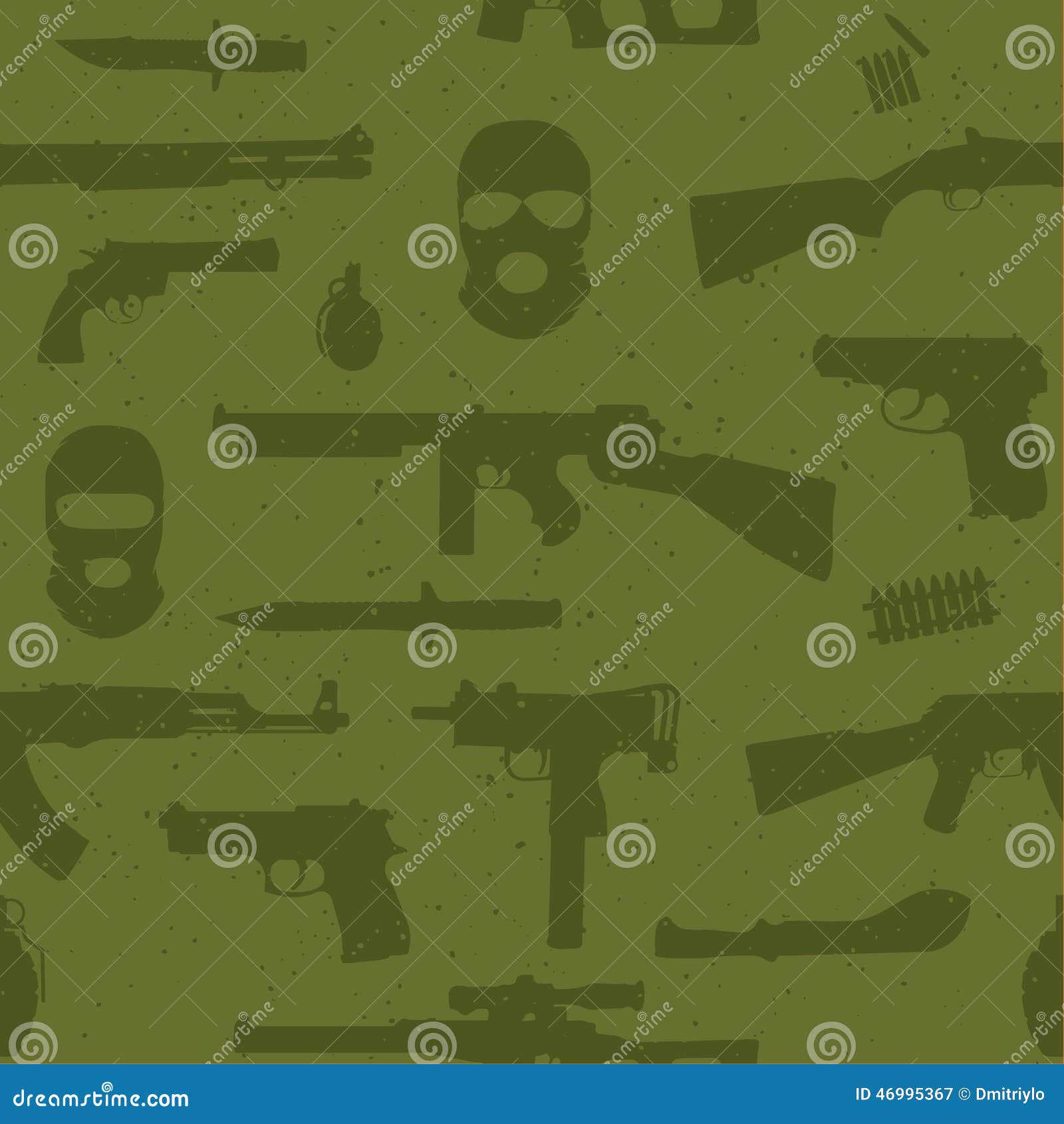 Army Weapons Seamless Vector Pattern Stock Vector - Illustration of ...