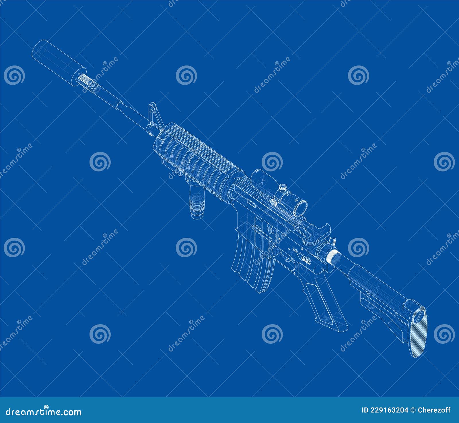 Army weapons. Vector stock vector. Illustration of rifle - 229163204