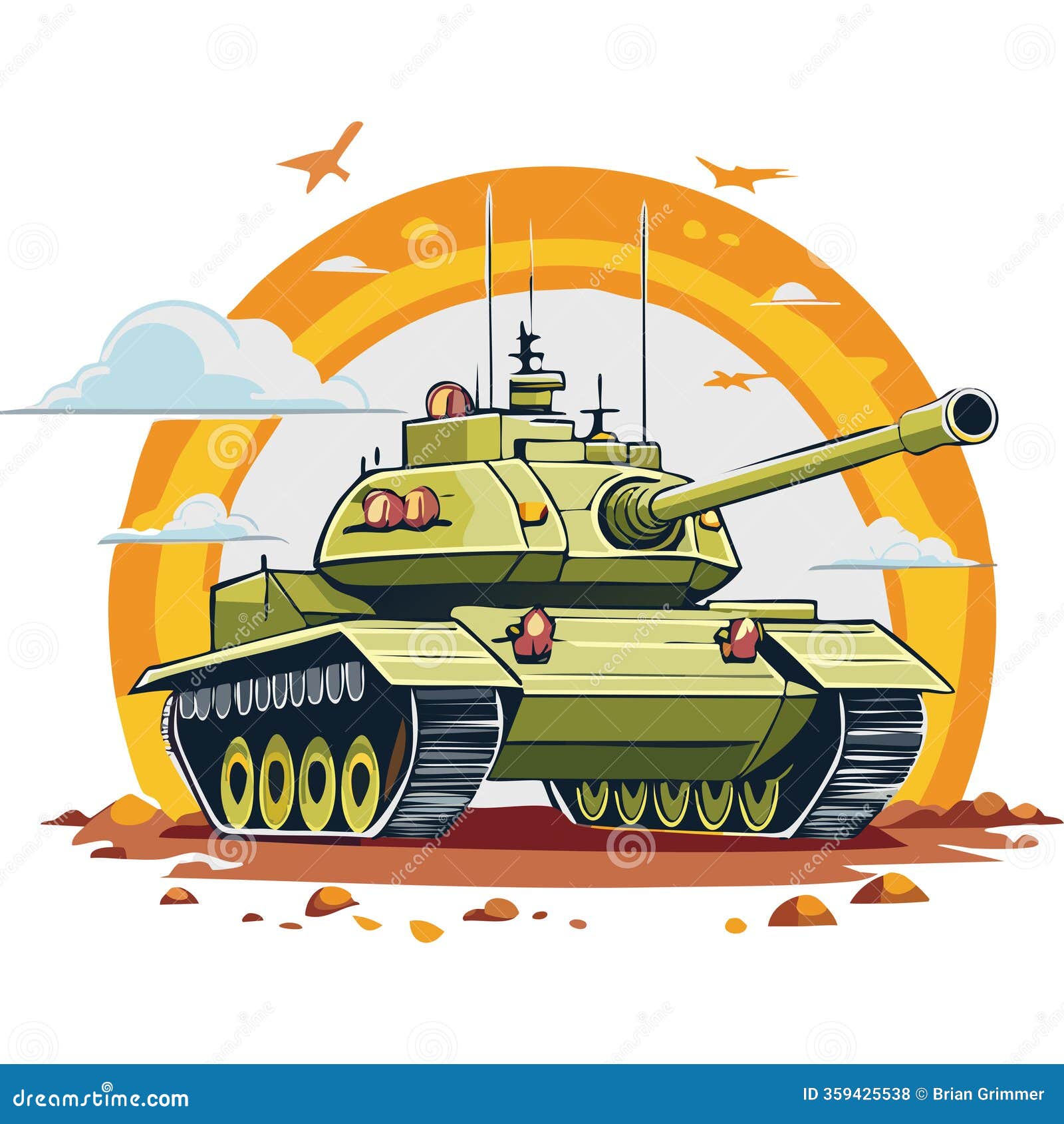 An Illustration of an Army Tank Stock Illustration - Illustration of ...