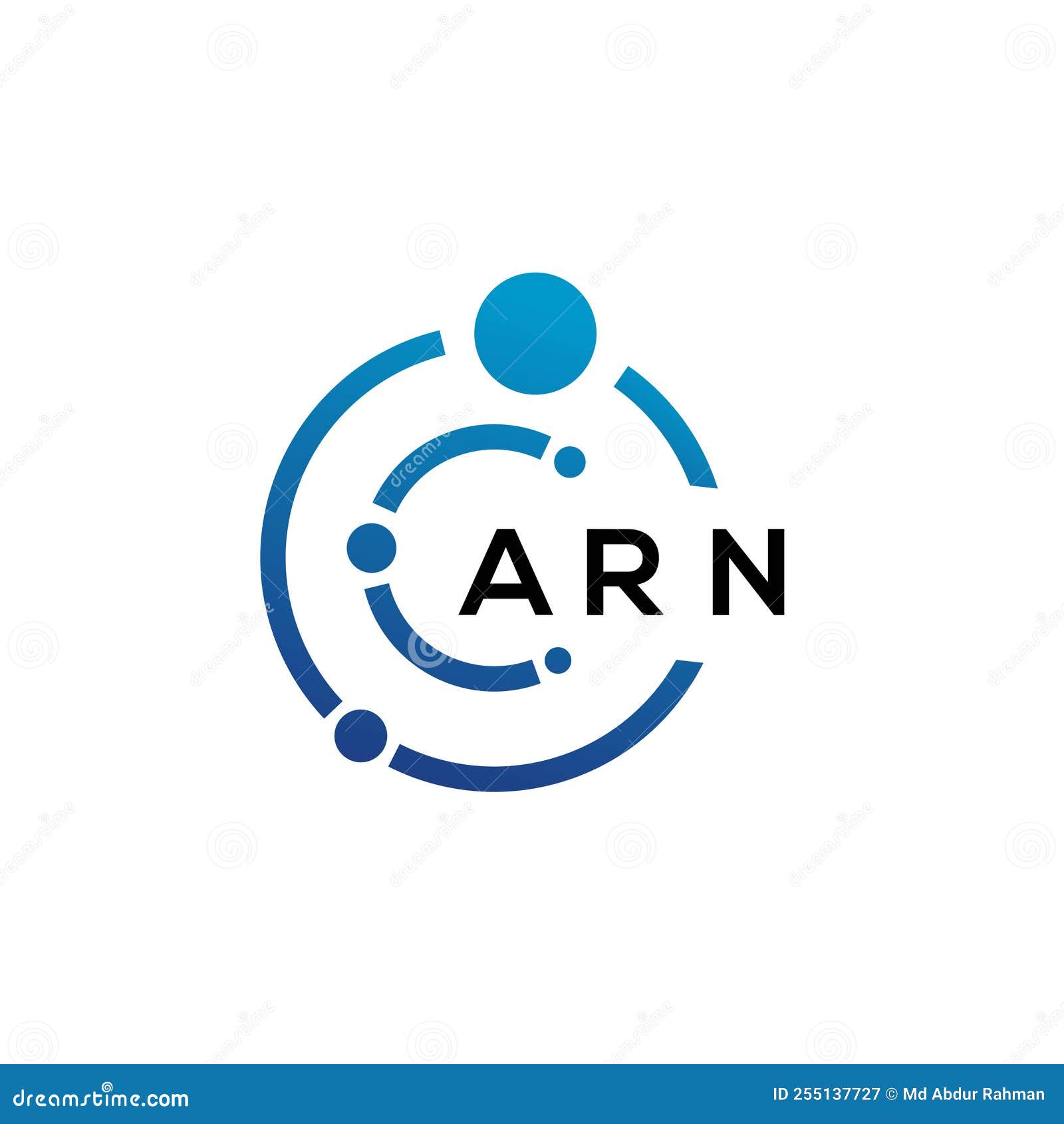 ARN Letter Logo Design On Black Background. ARN Creative Initials ...