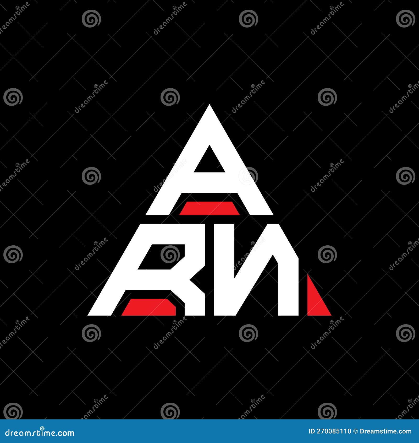 ARN Triangle Letter Logo Design with Triangle Shape. ARN Triangle Logo ...